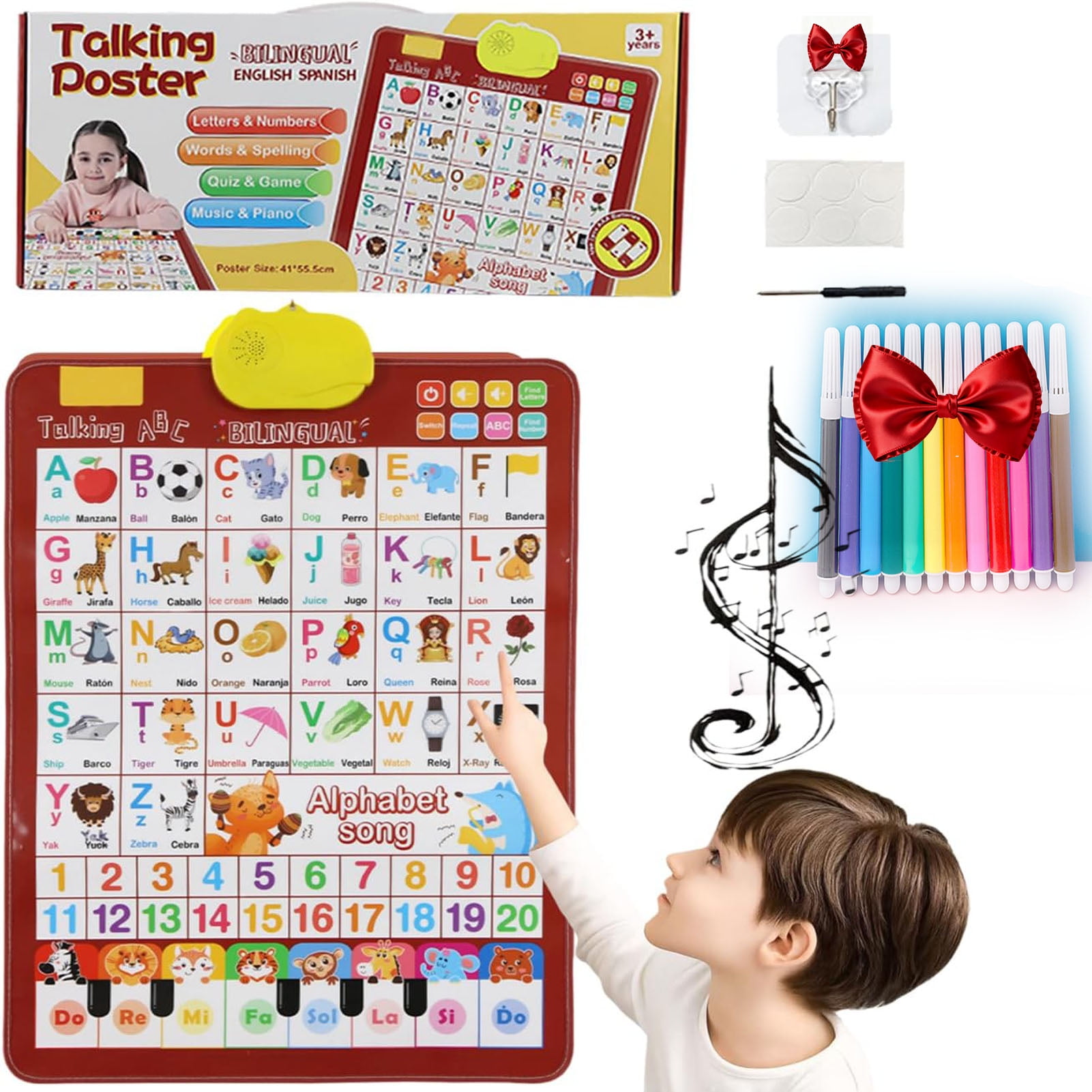 Talking Wall Chart for Kids,2026 New Electronic Alphabet Wall Chart ...