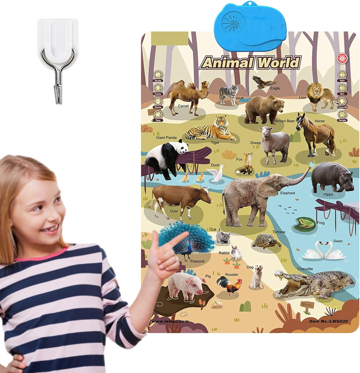 Talking Wall Chart for Kids, 24.6*16.5In English Learning Poster with ...