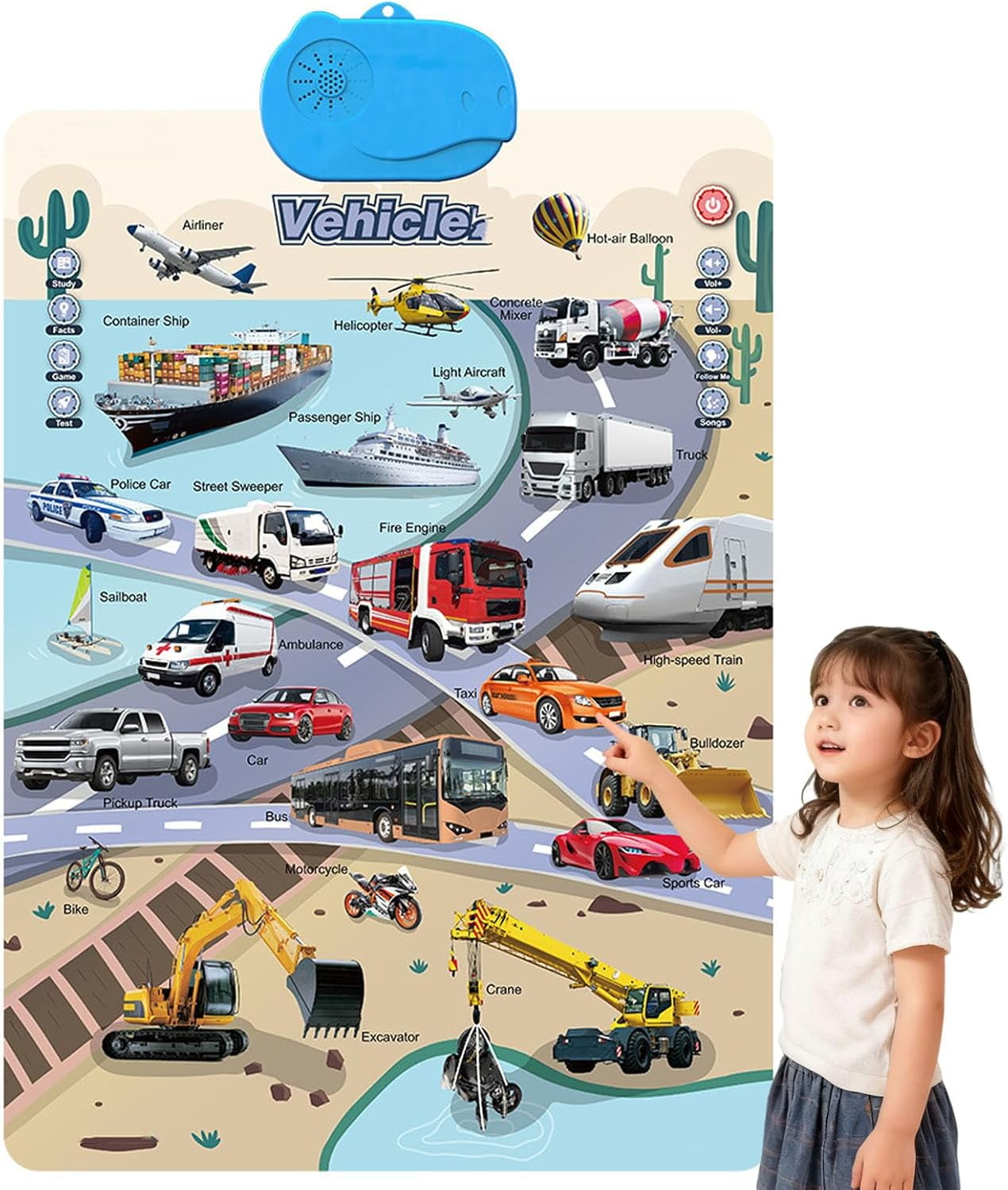 Talking Wall Chart for Kids, Bilingual English and Spanish Learning ...