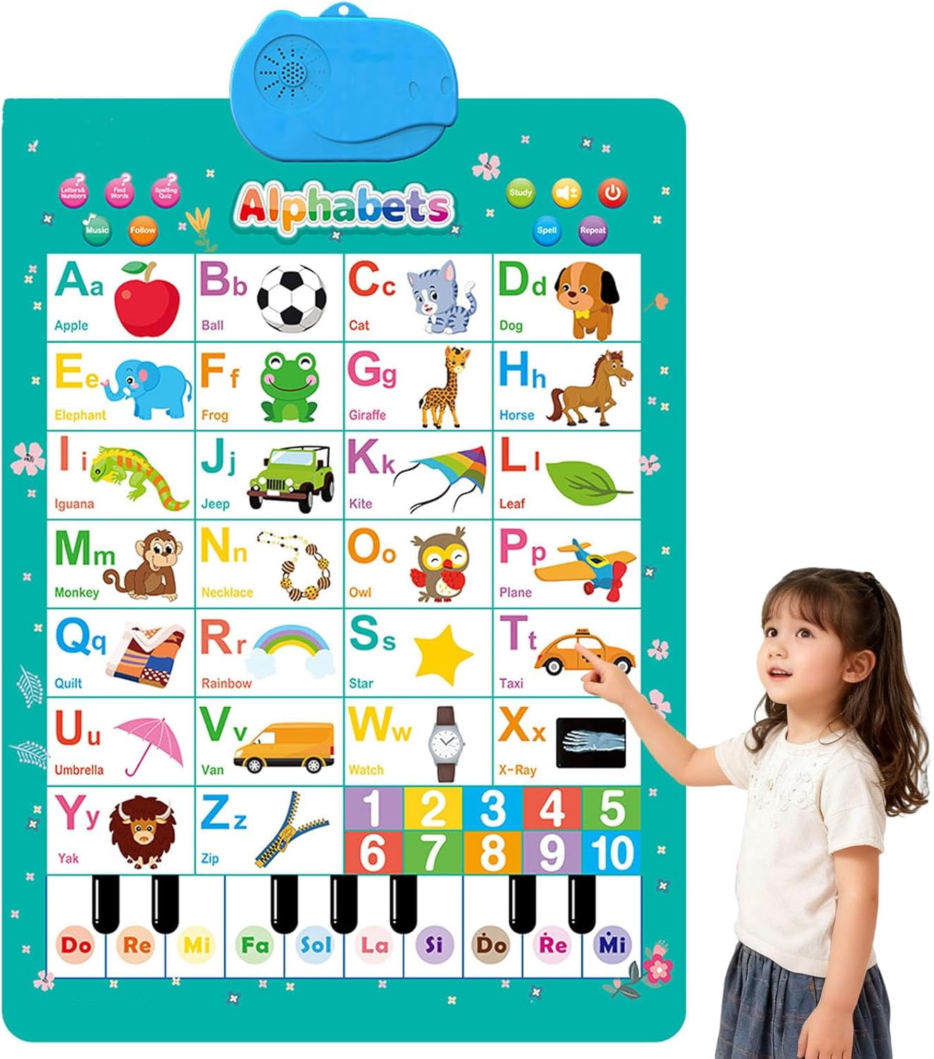 Talking Wall Chart for Kids, Bilingual English and Spanish Learning ...