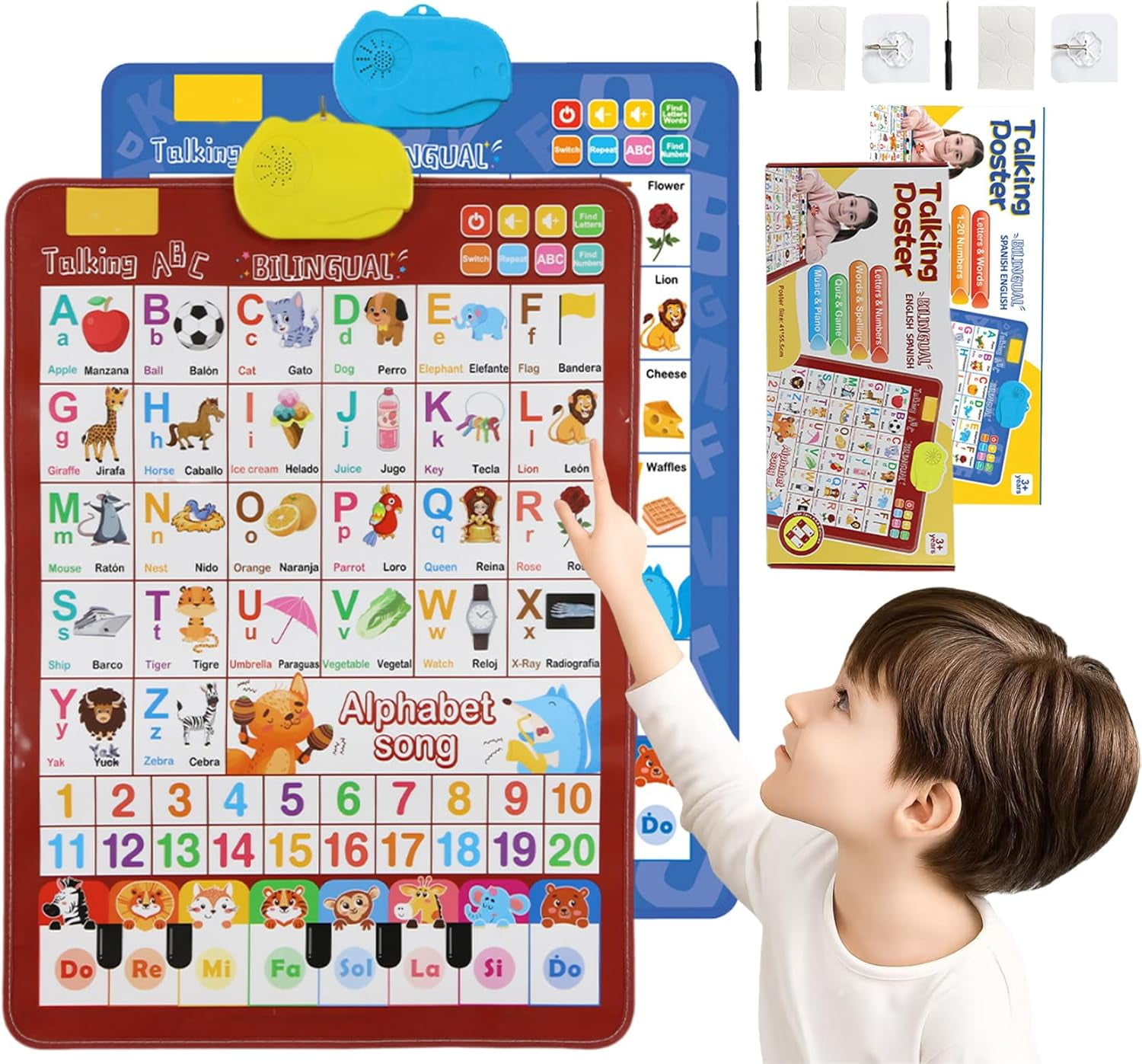 Talking Wall Chart for Kids – English & Spanish Learning Poster with ...