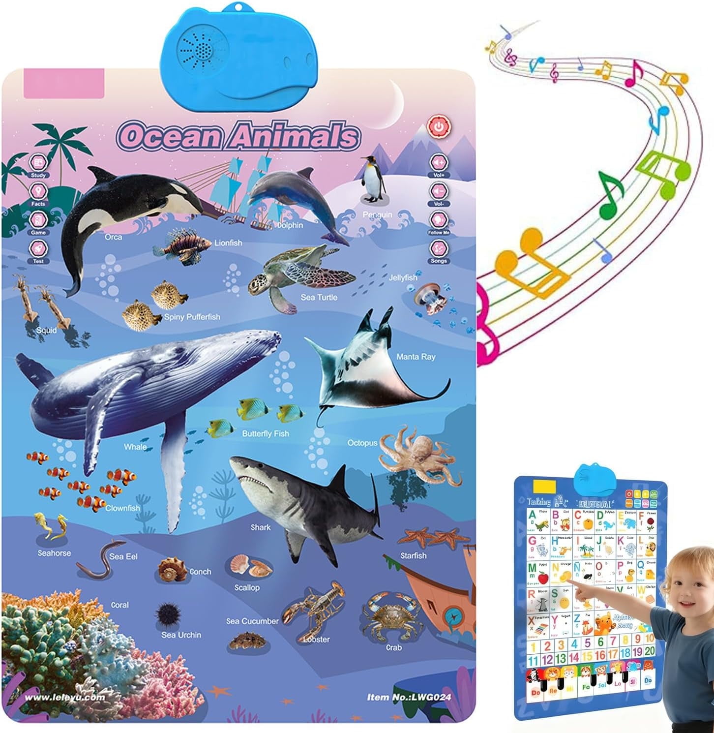 Talking Wall Chart for Kids, Electronic Bilingual Learning Poster ...