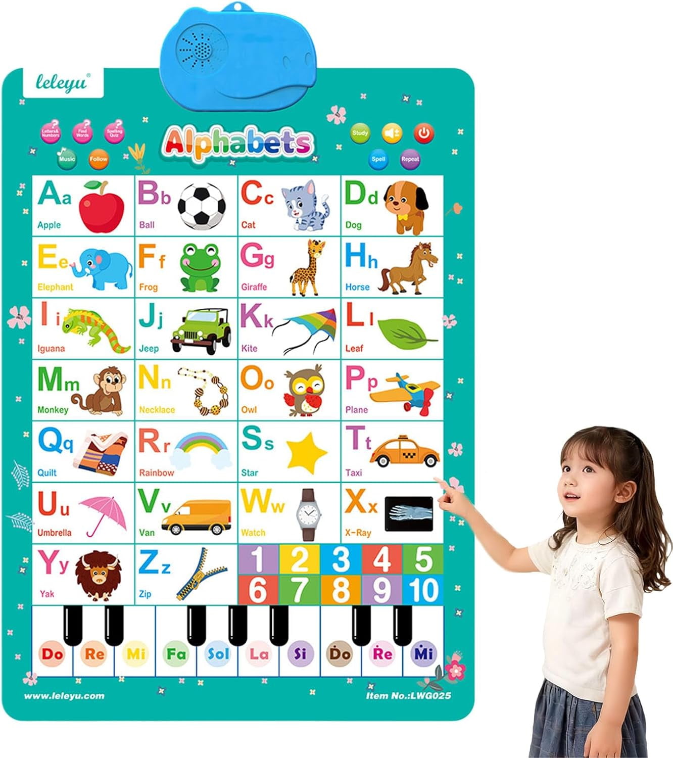 Talking Wall Chart for Kids, English Learning Poster with Songs, ABCs ...