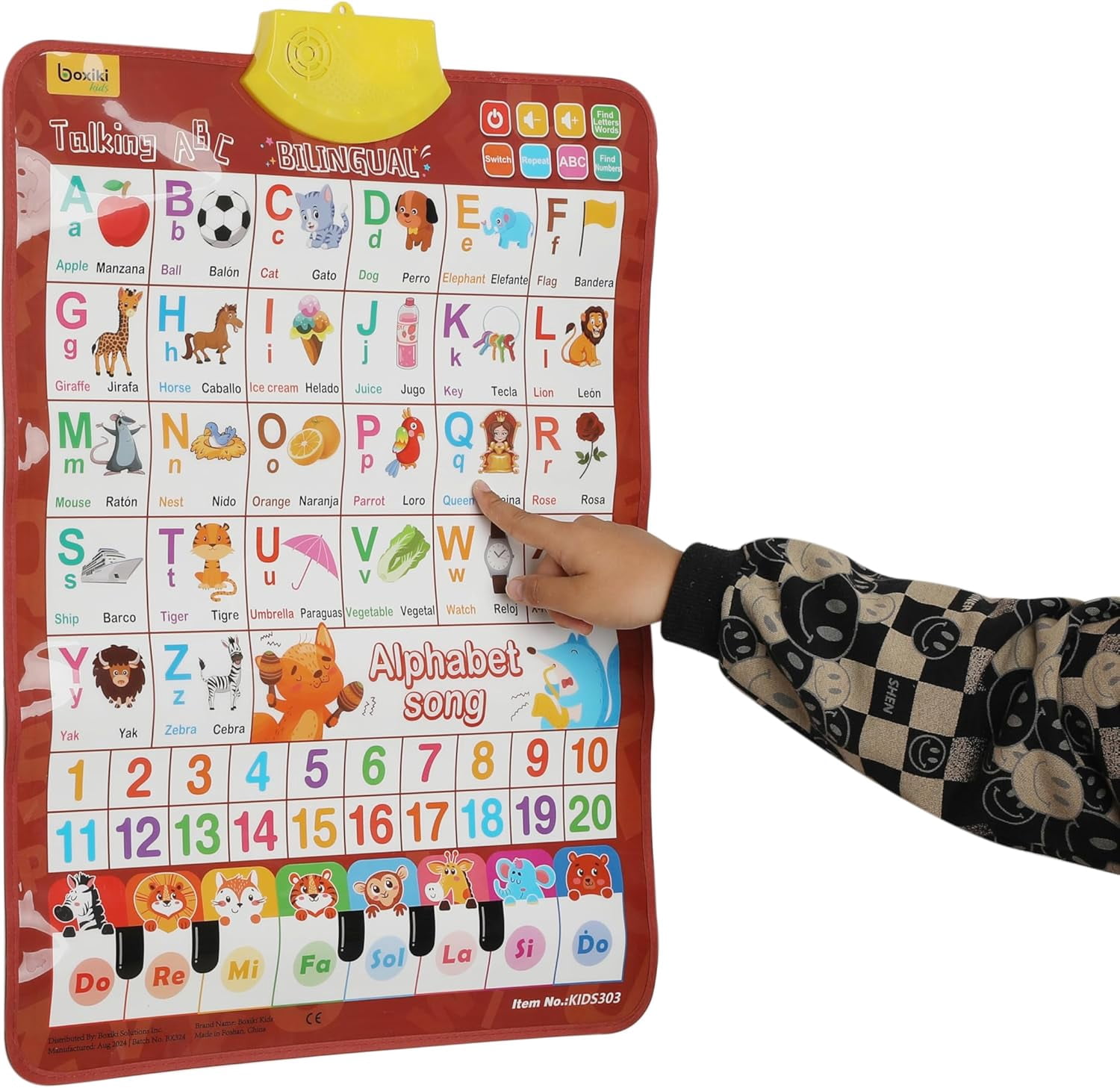 Talking Wall Charts for Kids,Bilingual English & Spanish Learning ...