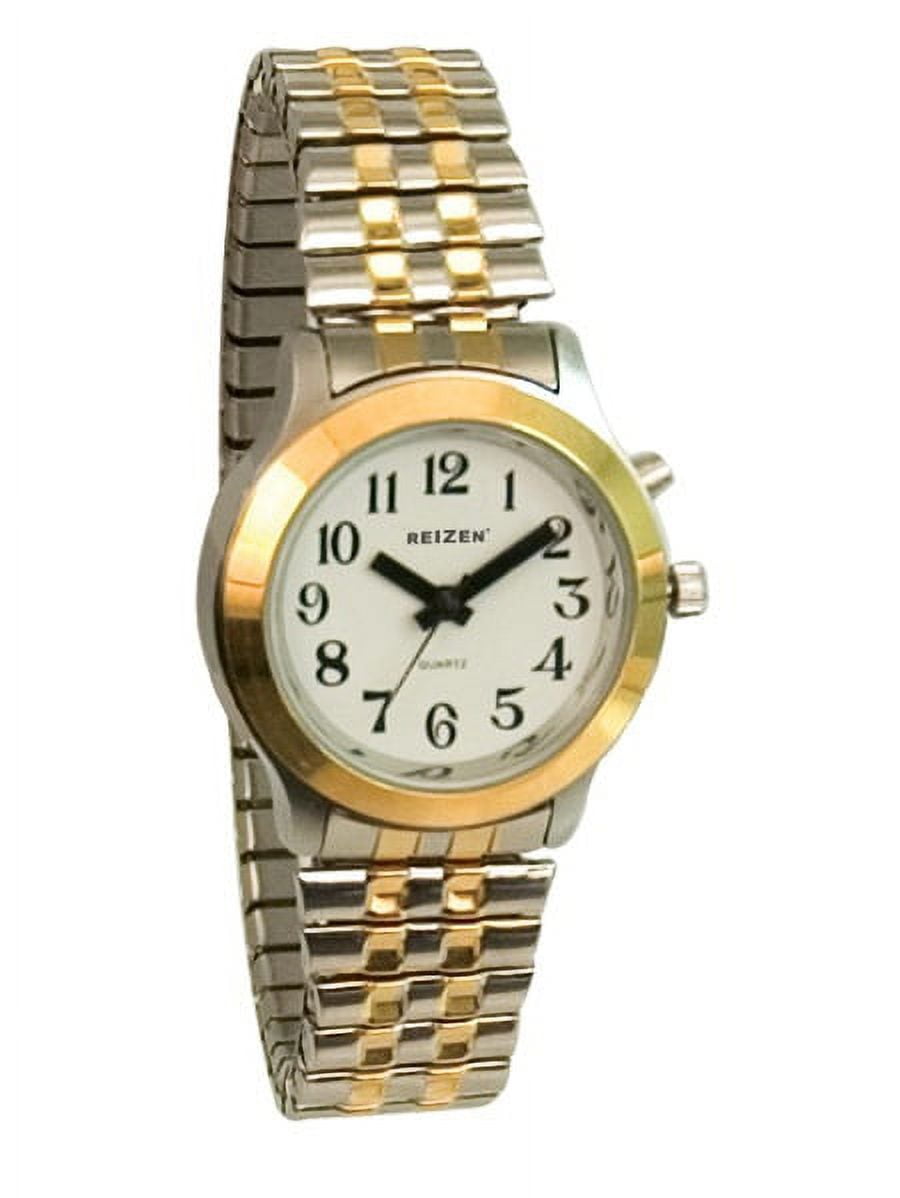 Talking Watch- Ladies- 2 Voices- Bi-Color- Expansion Band - Walmart.com