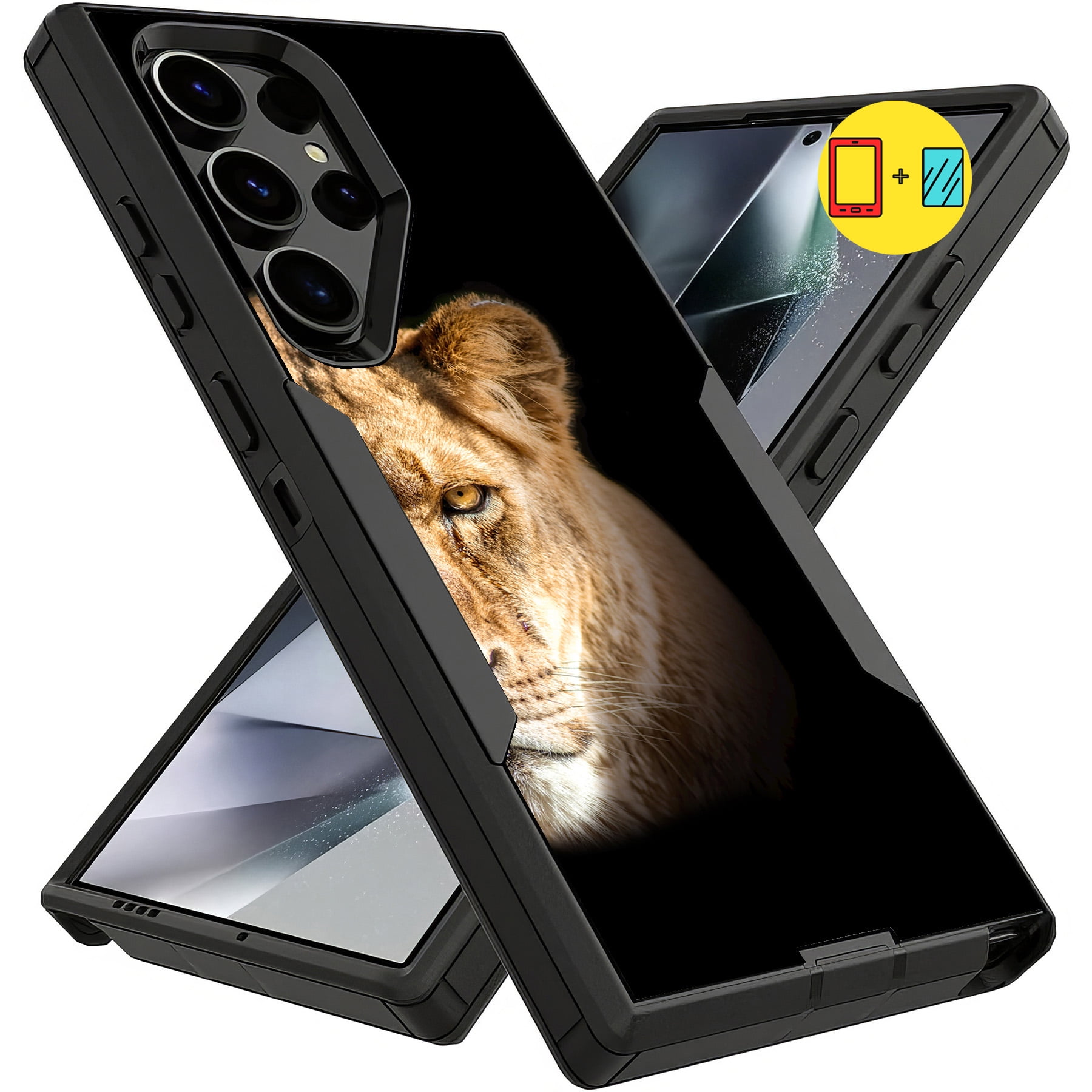 TalkingCase Dustproof Slim Phone Cover Made for Samsung Galaxy S24 Ultra, Lion Photo Print, w ...