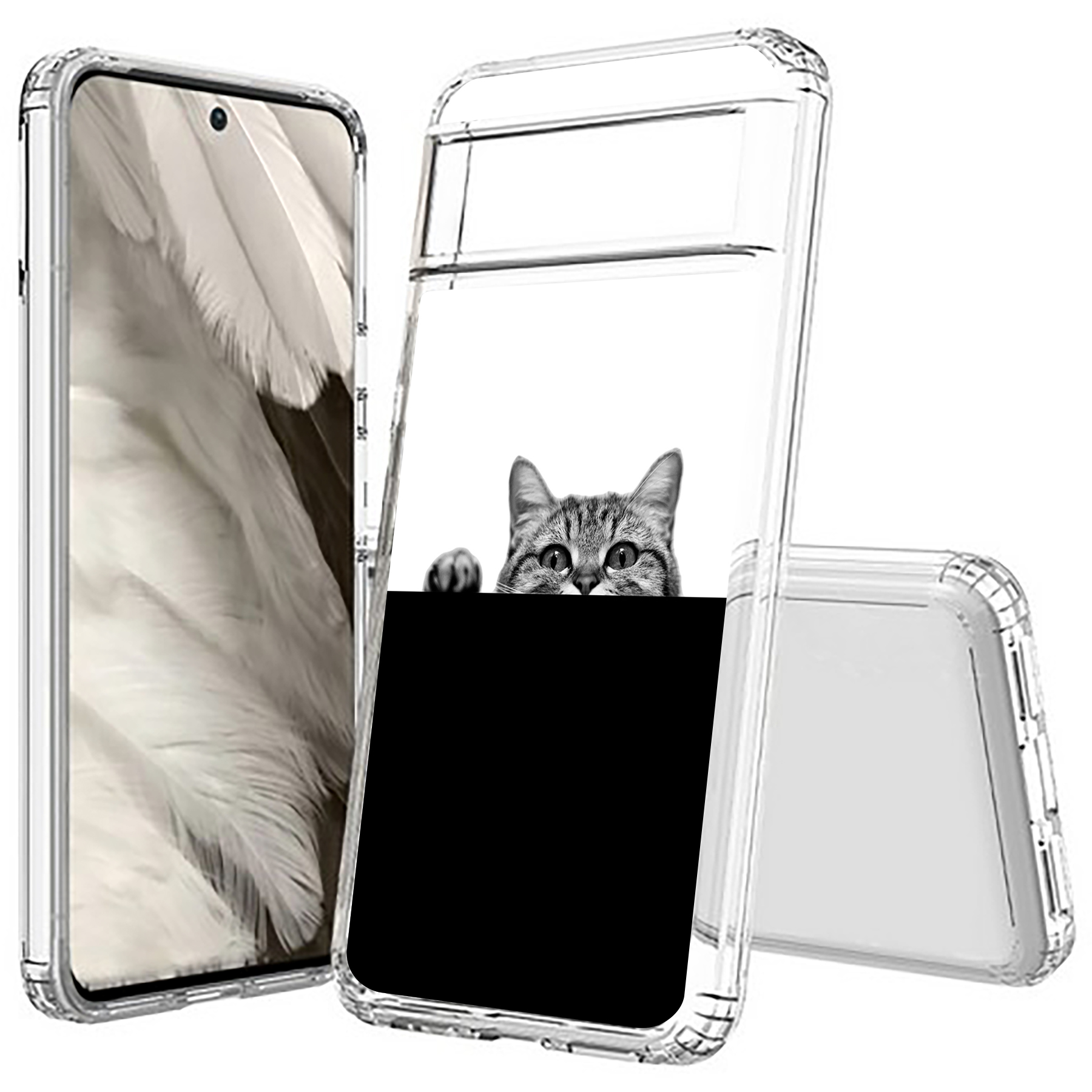 TalkingCase Hybrid Phone Case Compatible for Google Pixel 8a 2024(Not Pixel 8, 8 Pro), Hide Cat ...