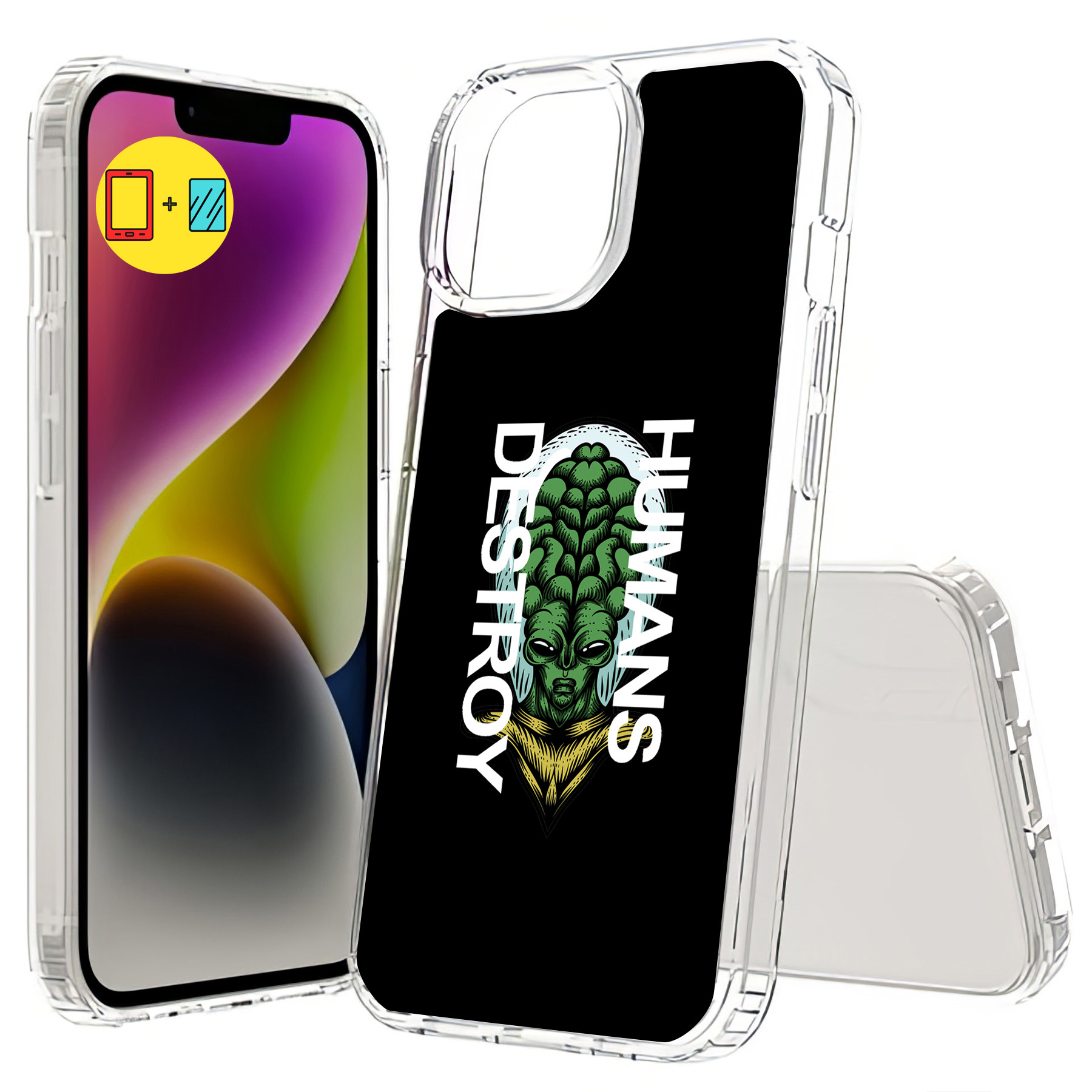 TalkingCase Hybrid Phone Cover Compatible for Apple iPhone 15, Destroy ...