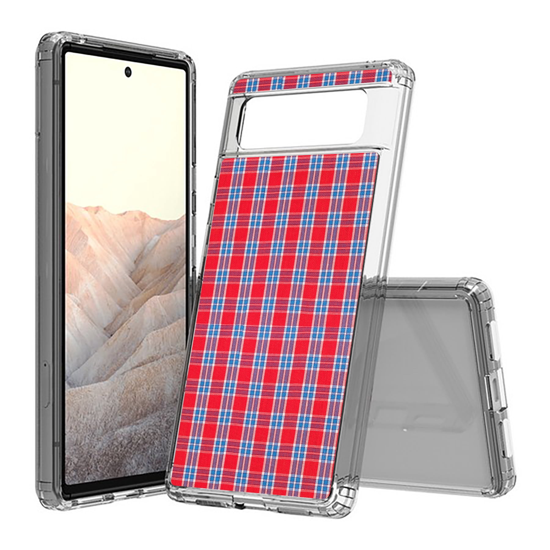 TalkingCase Hybrid Phone Cover Compatible for Google Pixel 6, Red Plaid ...