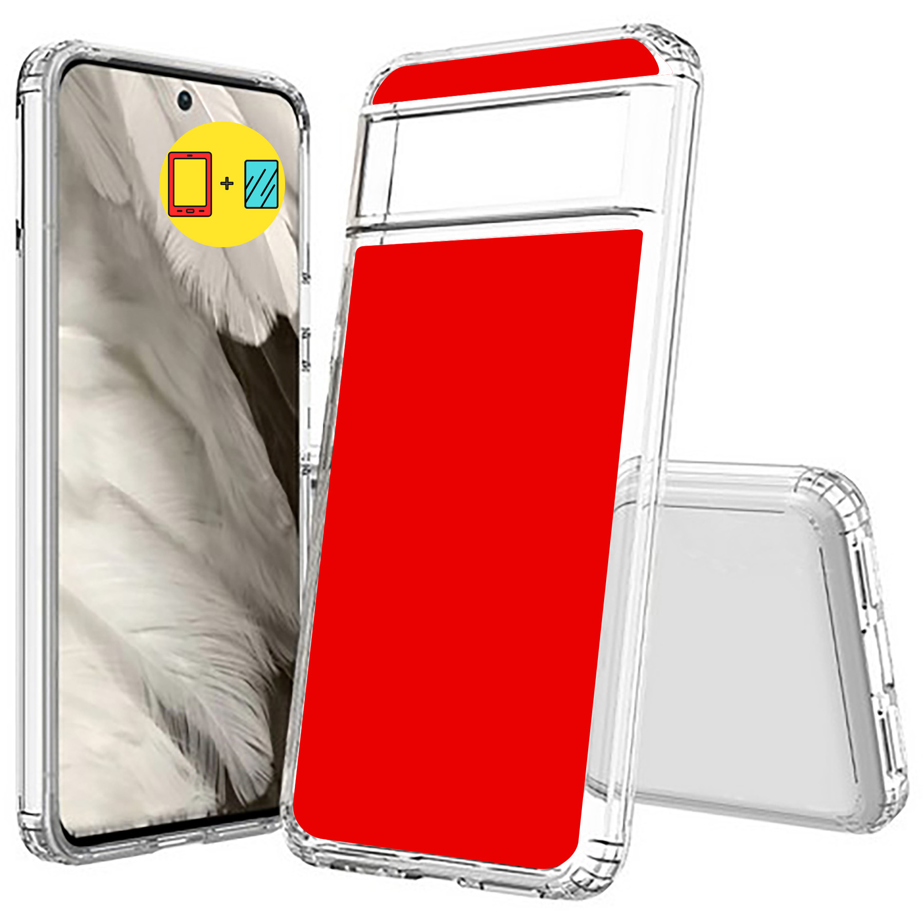 TalkingCase Hybrid Phone Cover Compatible for Google Pixel 8, Red Print ...