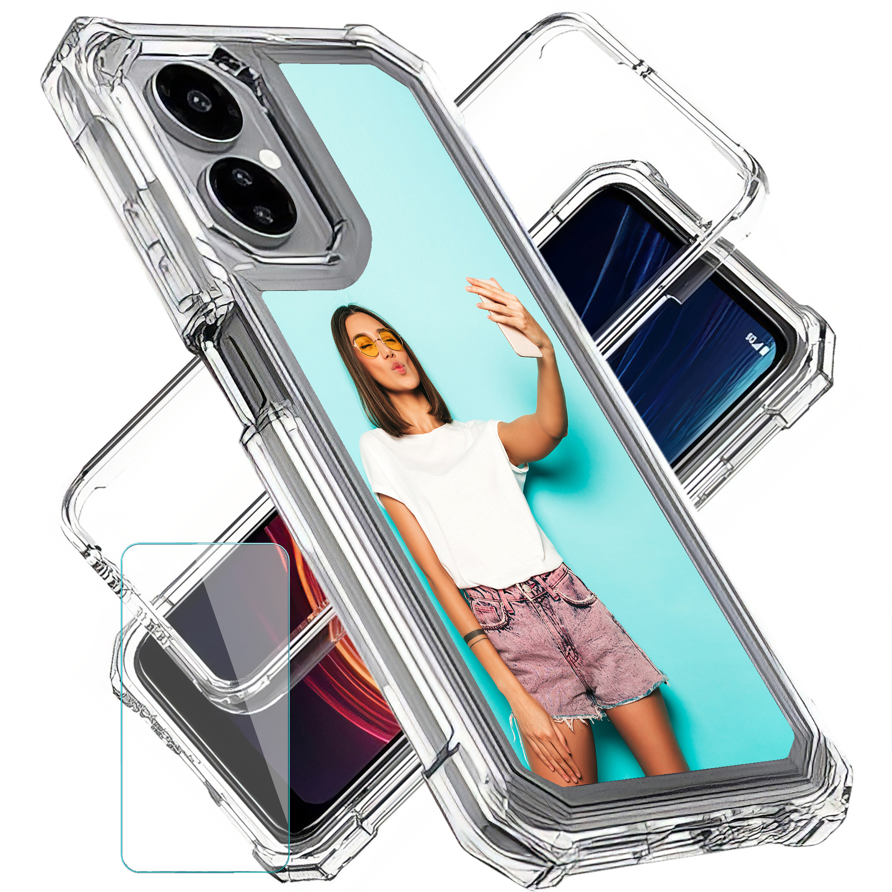 TalkingCase Personalize Full Body Phone Case Cover Made for Boost Celero 5G 2024 (3rd), w/ Glass ...