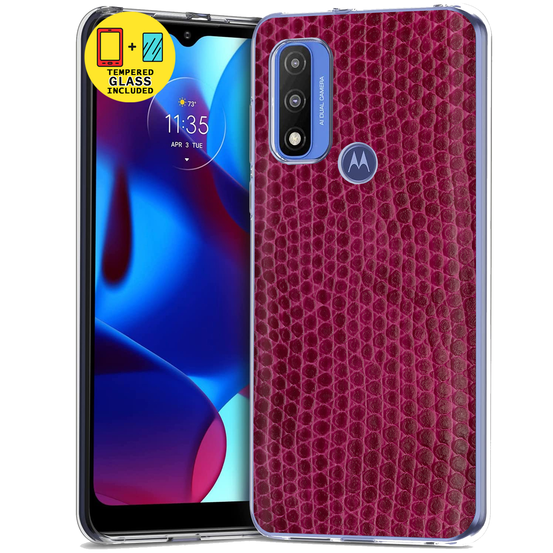 TalkingCase Slim Case Compatible for Motorola Moto G Pure/G Power (2022), Glass Screen Protector ...