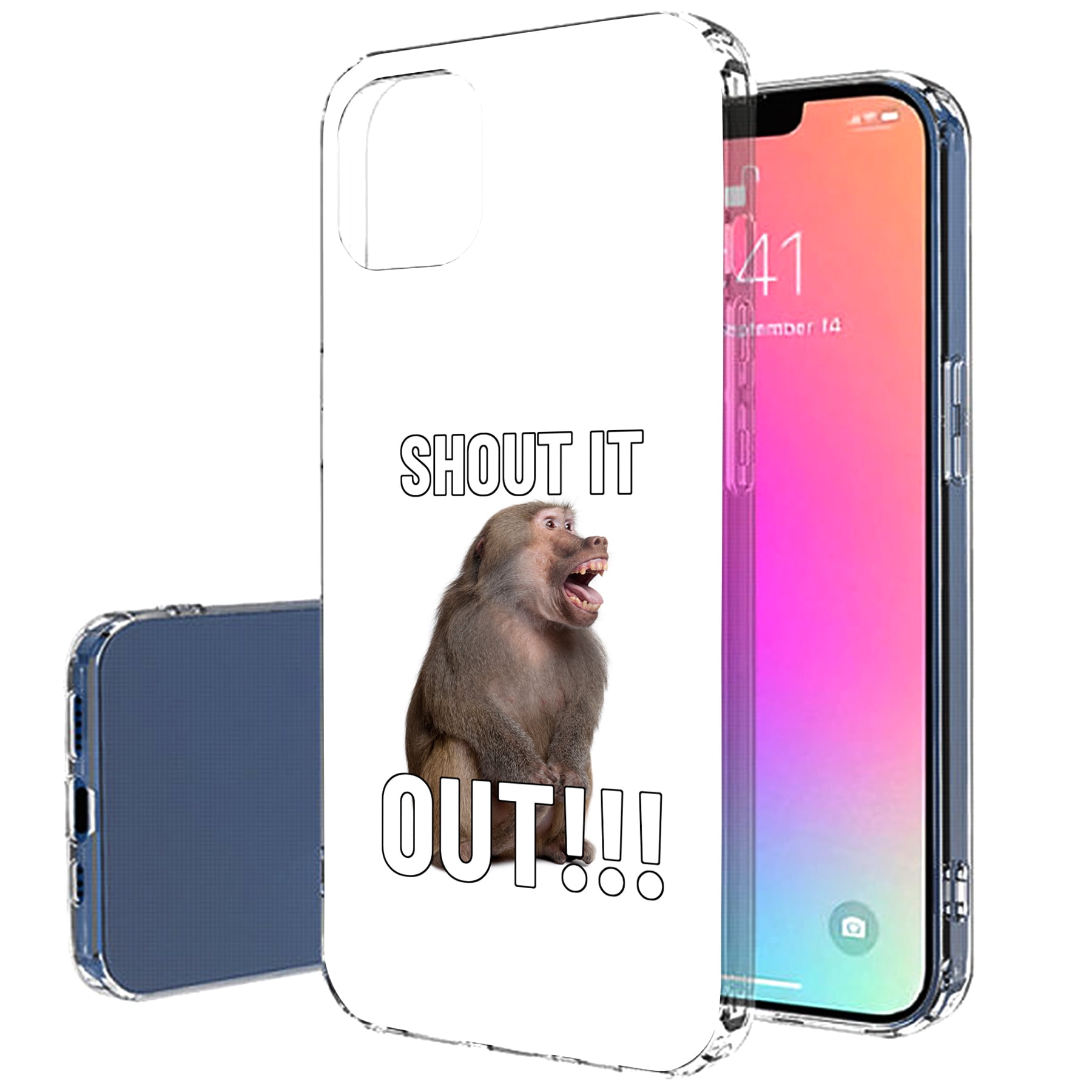 TalkingCase Slim Case for Apple iPhone 13 Mini, Meme Monkey Shut Up ...