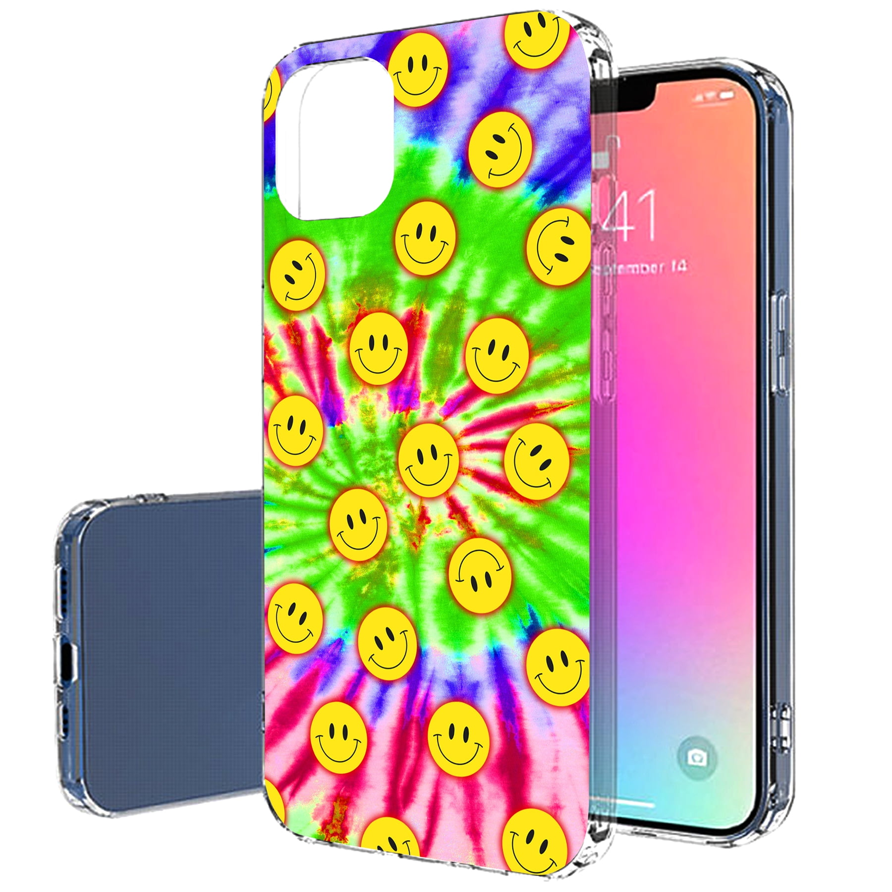 TalkingCase Slim Case for Apple iPhone 13 Mini, Tie Dye Smiley Face ...
