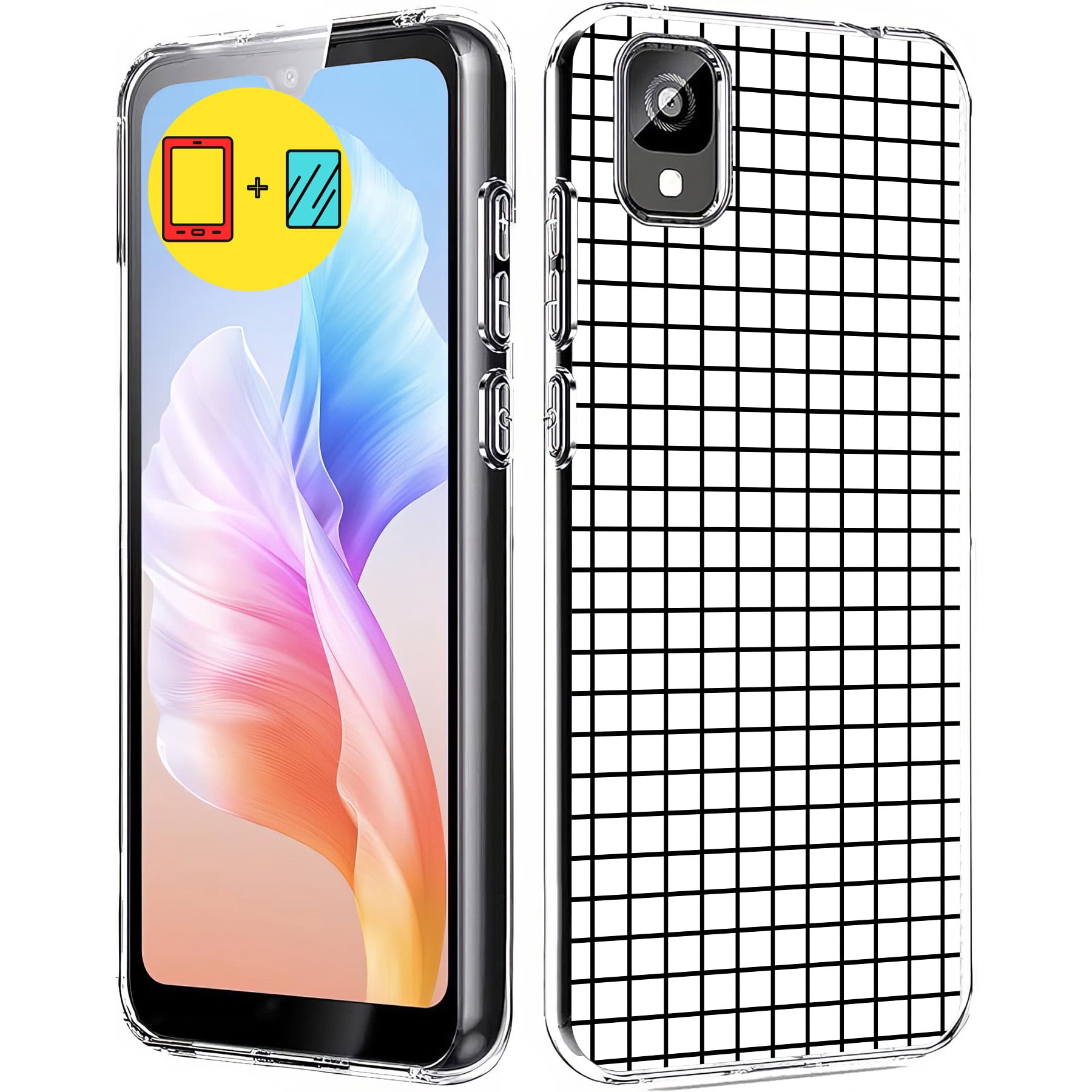 TalkingCase Slim Fit Phone Case Made for TCL 30 Z / 30 LE, Black White ...