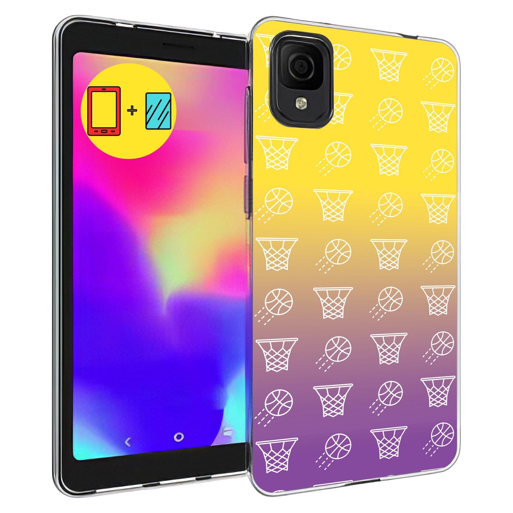 TalkingCase Slim Fit Phone Case Made for TCL ION Z, Basketball Gradient ...