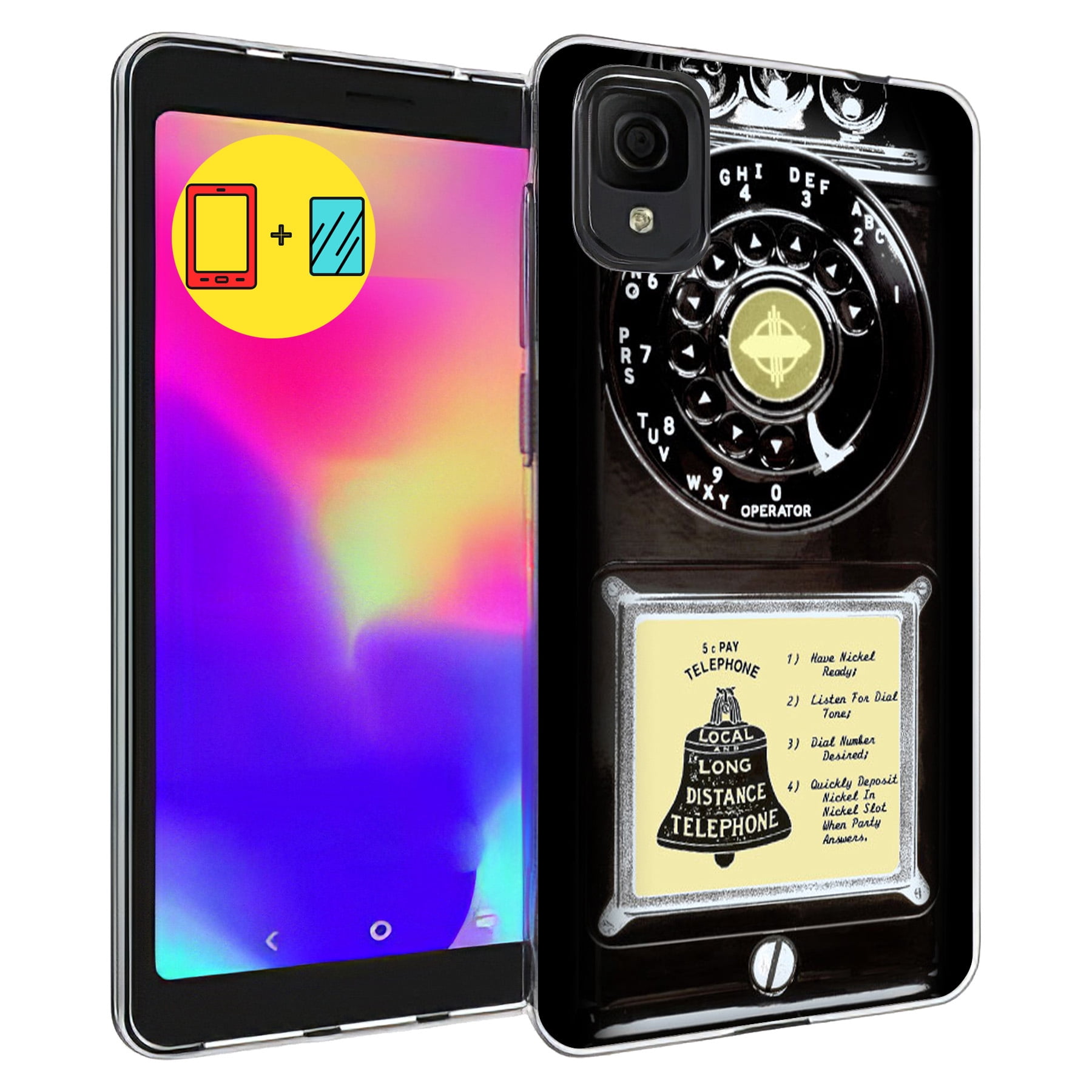 TalkingCase Slim Fit Phone Case Made for TCL ION Z, Retro Dial Phone ...