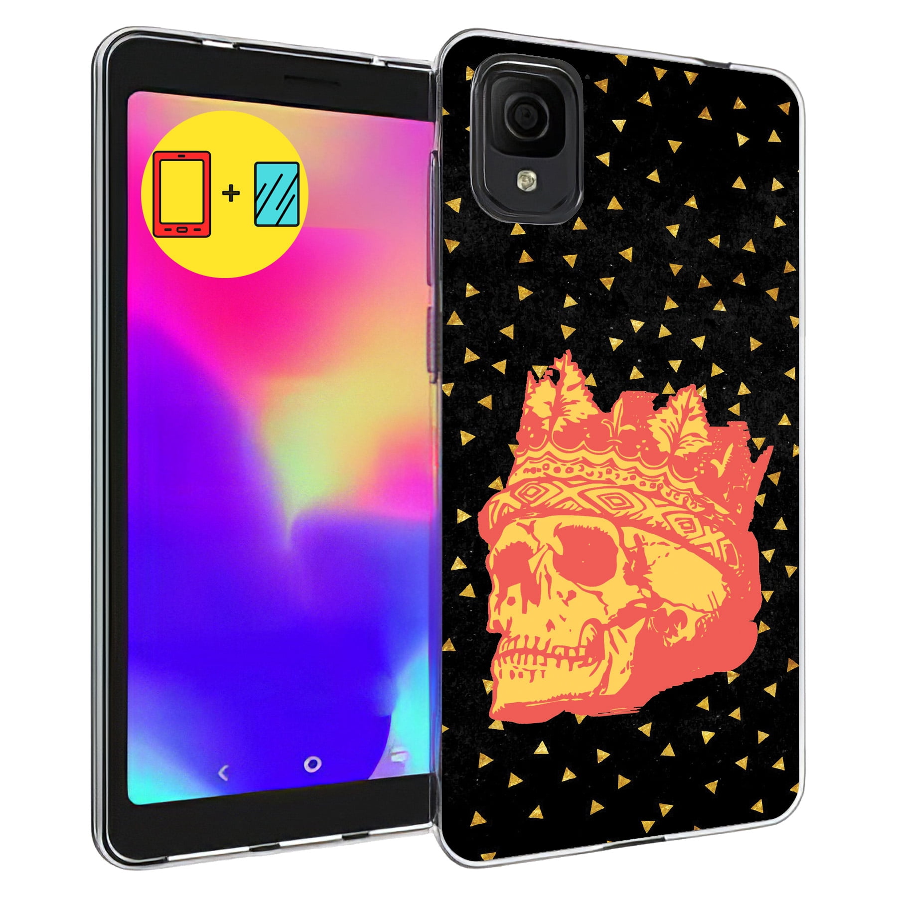 TalkingCase Slim Fit Phone Case Made for TCL ION Z, Skull King Print, w ...
