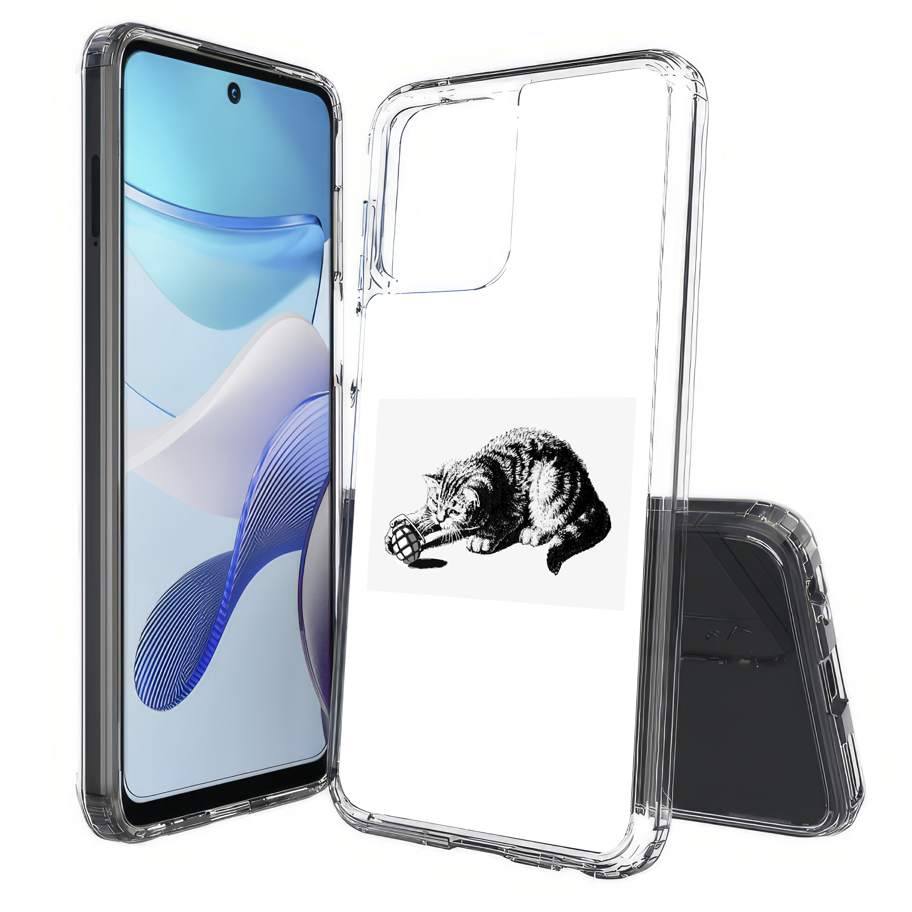 TalkingCase Slim Phone Case Compatible for Motorola Moto G 5G 2023, Cat Grenade Print, w ...