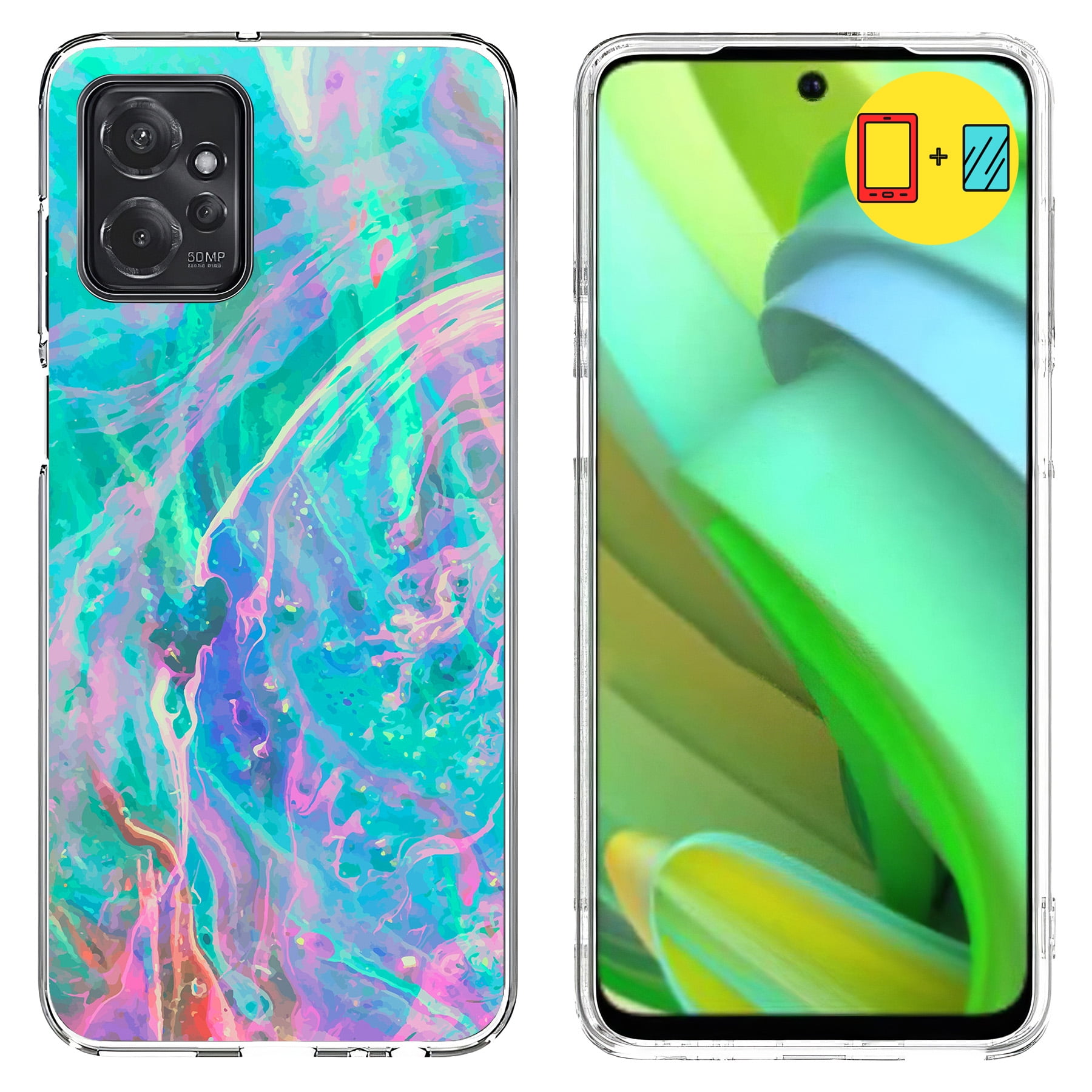 TalkingCase Slim Phone Case Compatible for Motorola Moto G Power 5G 2023, Opal Marble 6 Print, w ...