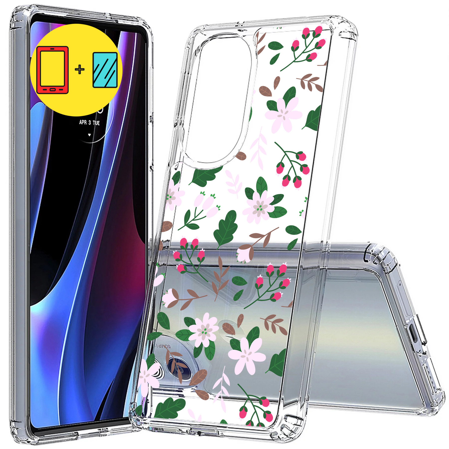 TalkingCase Slim Phone Case Compatible for Motorola Edge 2022, Flower ...