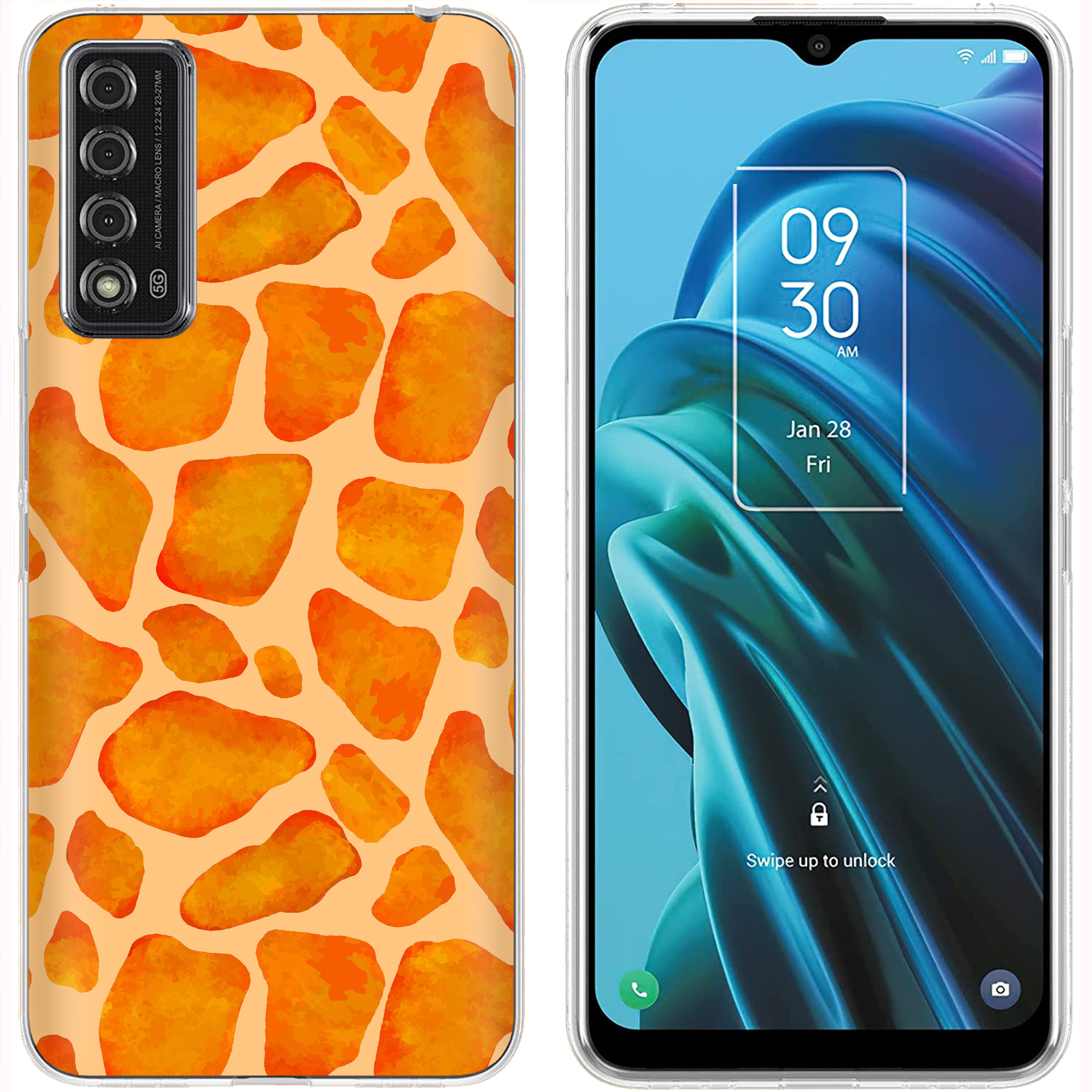 TalkingCase Slim Phone Case Compatible for TCL Stylus 5G 2022, Giraffe Fur Pattern Print, Light ...