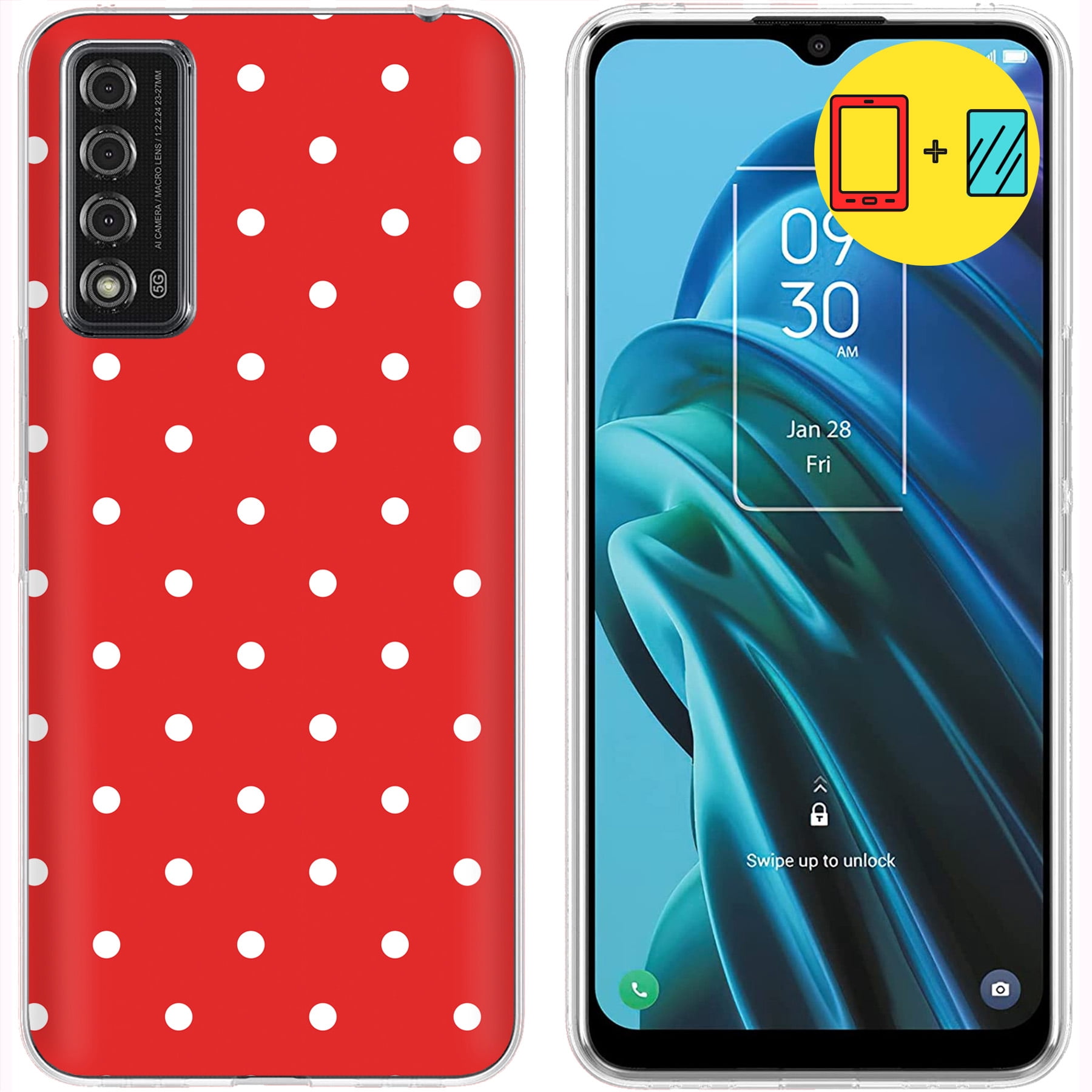 TalkingCase Slim Phone Case Compatible for TCL Stylus 5G 2022, Polka ...