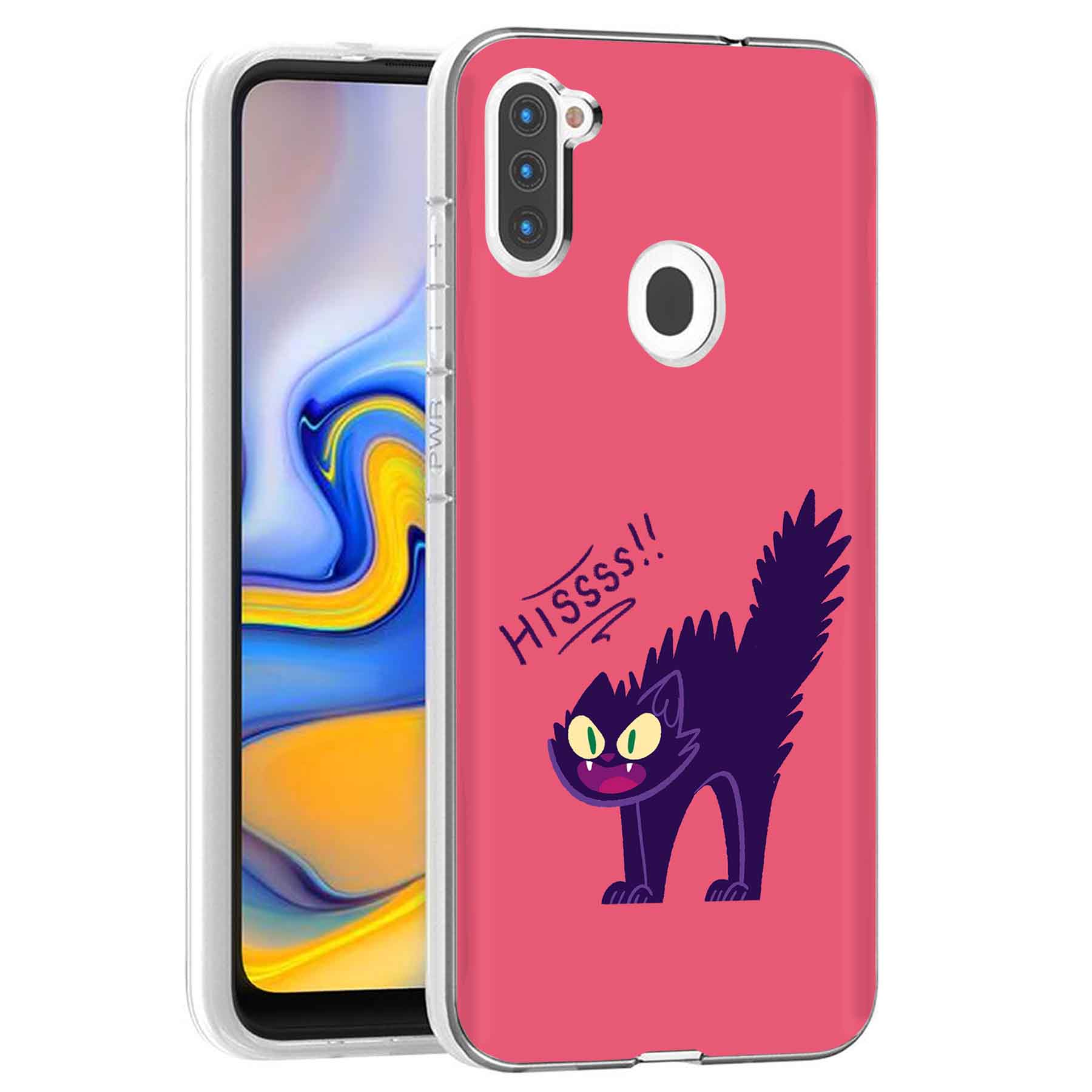 TalkingCase TPU Phone Case for Samsung Galaxy A11, Grumpy Cat Print, Lightweight, Flexible, Soft ...
