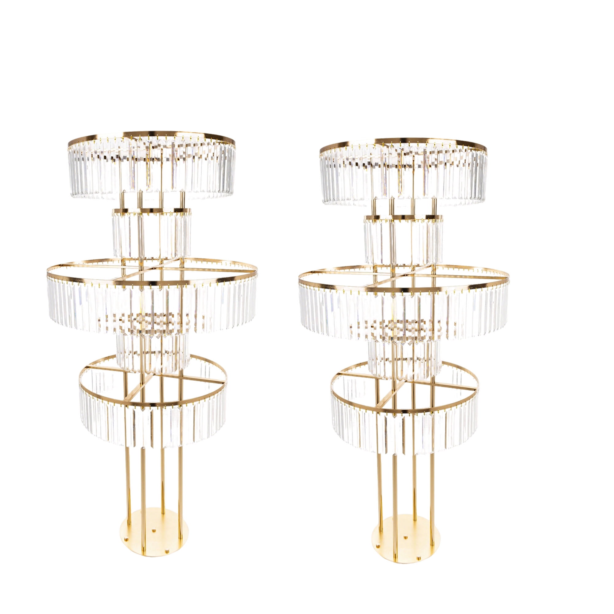Tall 14.4in 5 Tier Round Chandelier Base for Wedding vWedding Gold Vase ...