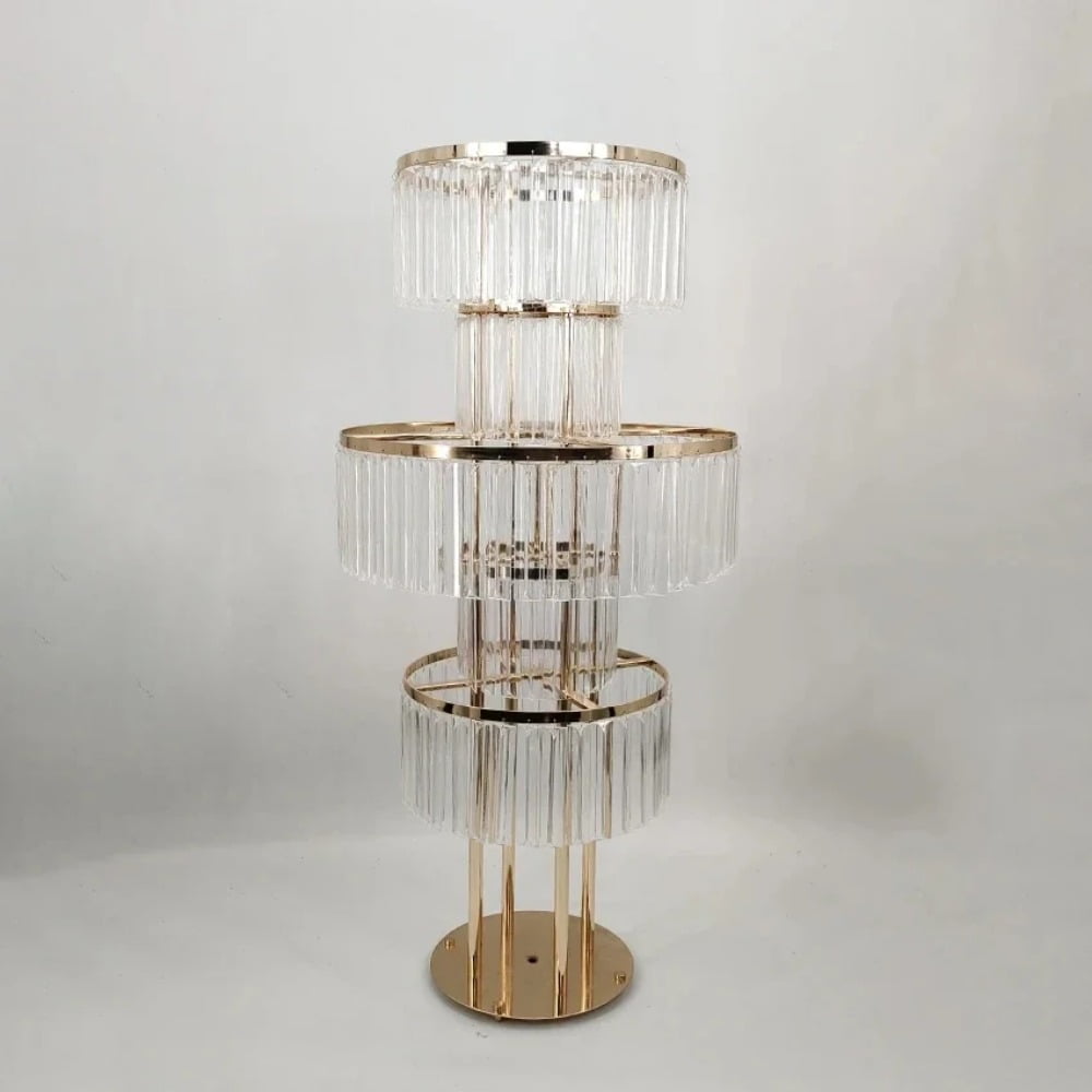 Tall 14.4in 5 Tier Round Chandelier Base for Wedding vWedding Gold Vase ...