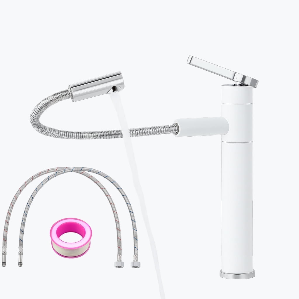 Stainless Steel Basin Bathroom Faucet with 360° Rotating Pull-Out ...