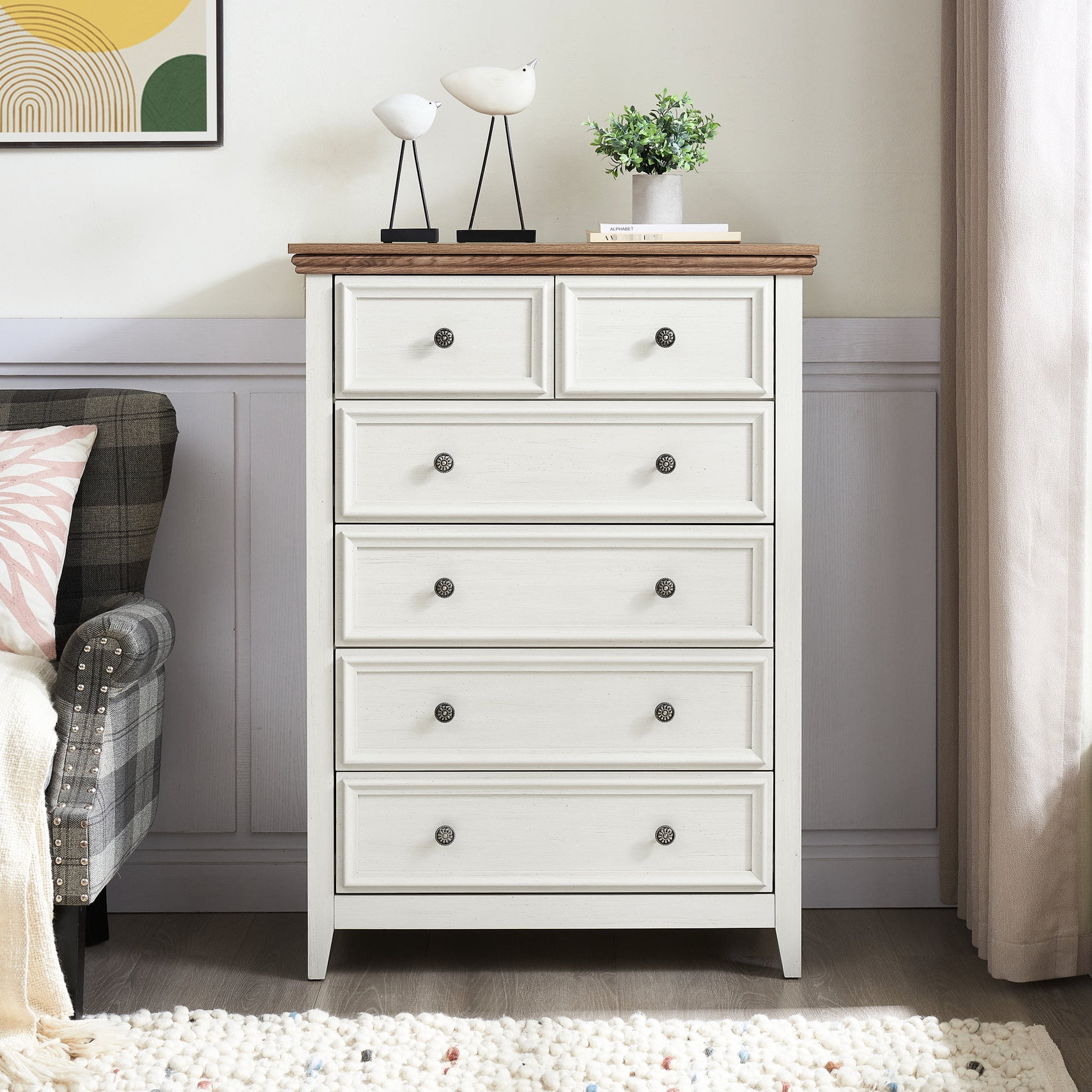 Tall 6 - Drawer Chest with Smooth Drawers / Efficient Organization in ...
