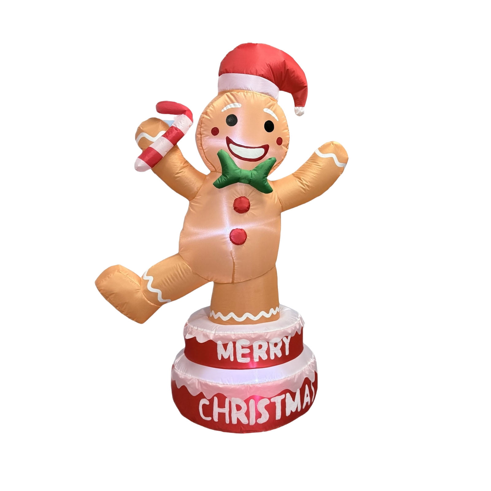 5 FT Christmas Inflatable Outdoor Decorations Gingerbread Man with Cane ...