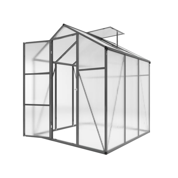 Tall 6x6 FT Aluminum Greenhouse, Increased Height Design with Raised ...