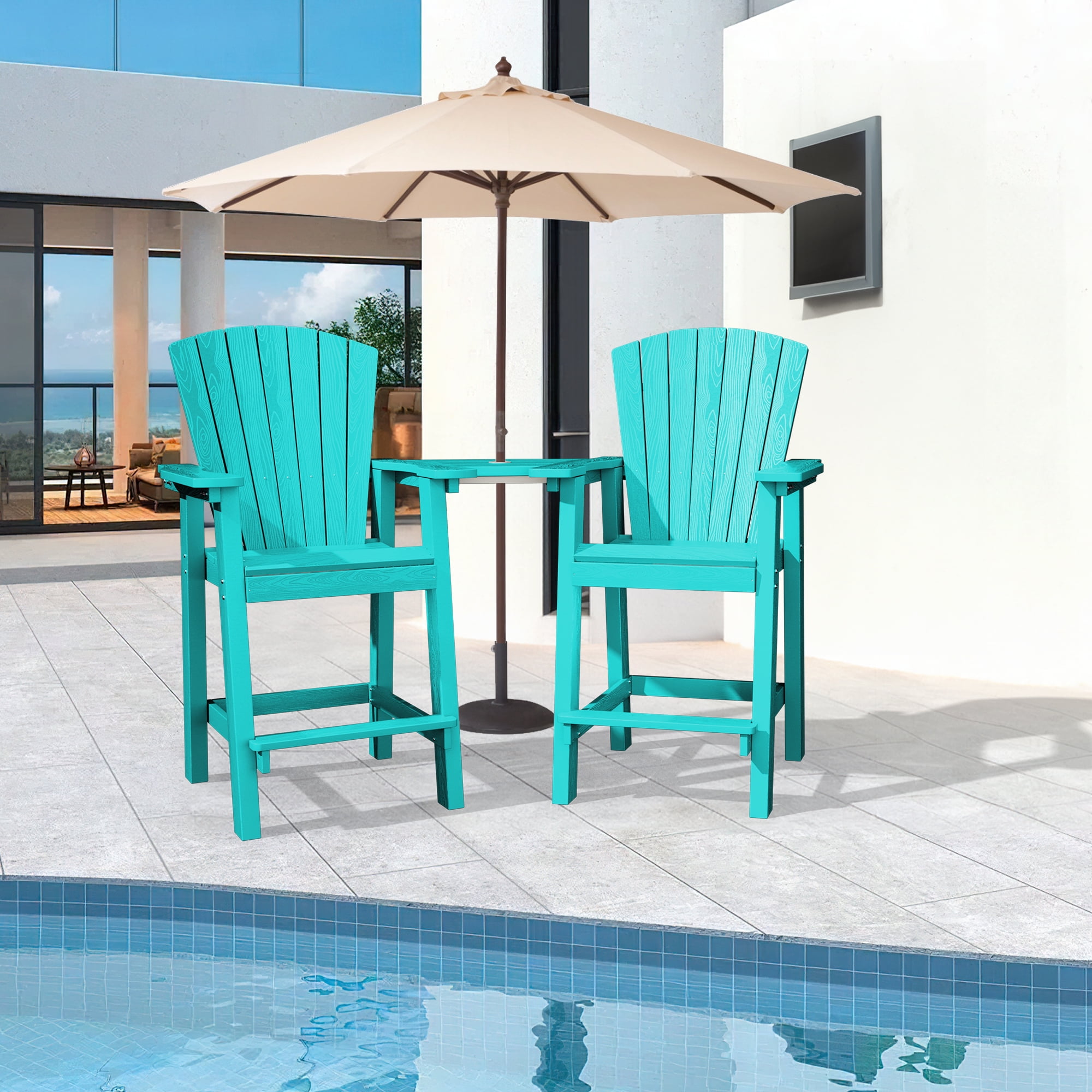 Tall Adirondack Chairs Set of 2 with A Removable Connecting Table ...