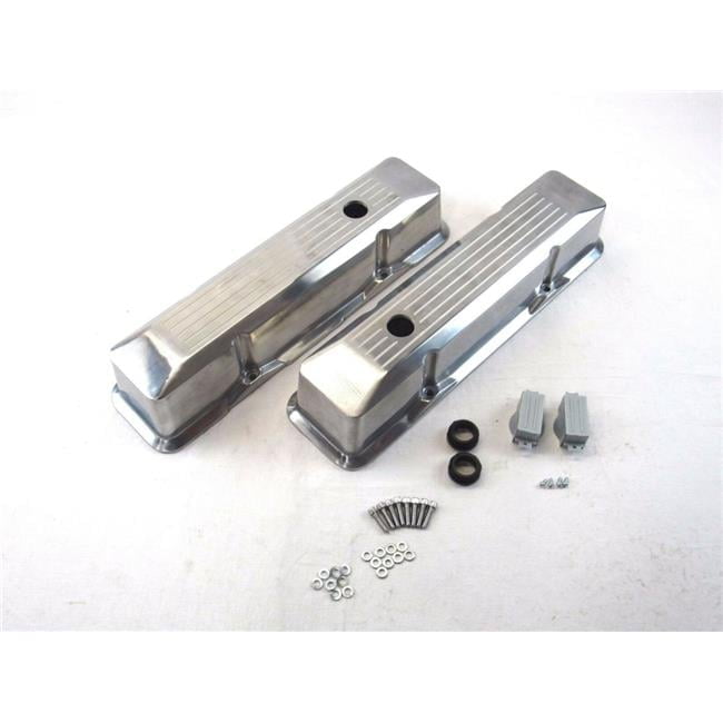Small Block Chevy Tall Aluminum Ball Milled Retro Valve Cover, Polished ...