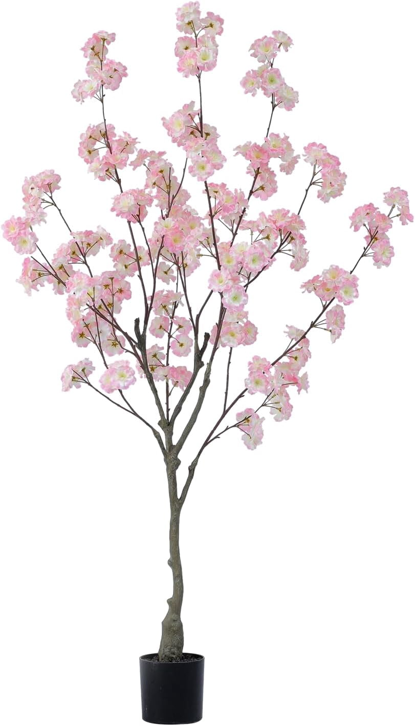 Tall Artificial Cherry Blossom Tree 6Ft(72') Realistic Potted Silk Faux ...