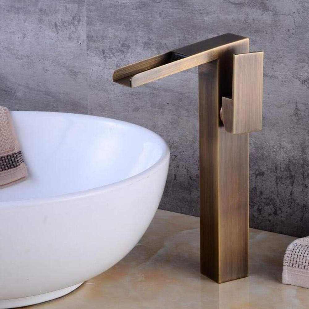 Tall Basin Mixer Tap Waterfall Bathroom Sink Taps Brass Above Counter ...
