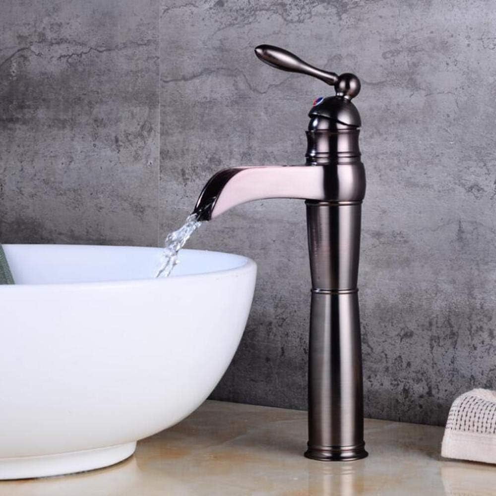 Tall Basin Mixer Tap Waterfall Bathroom Sink Taps Brass Antique ...