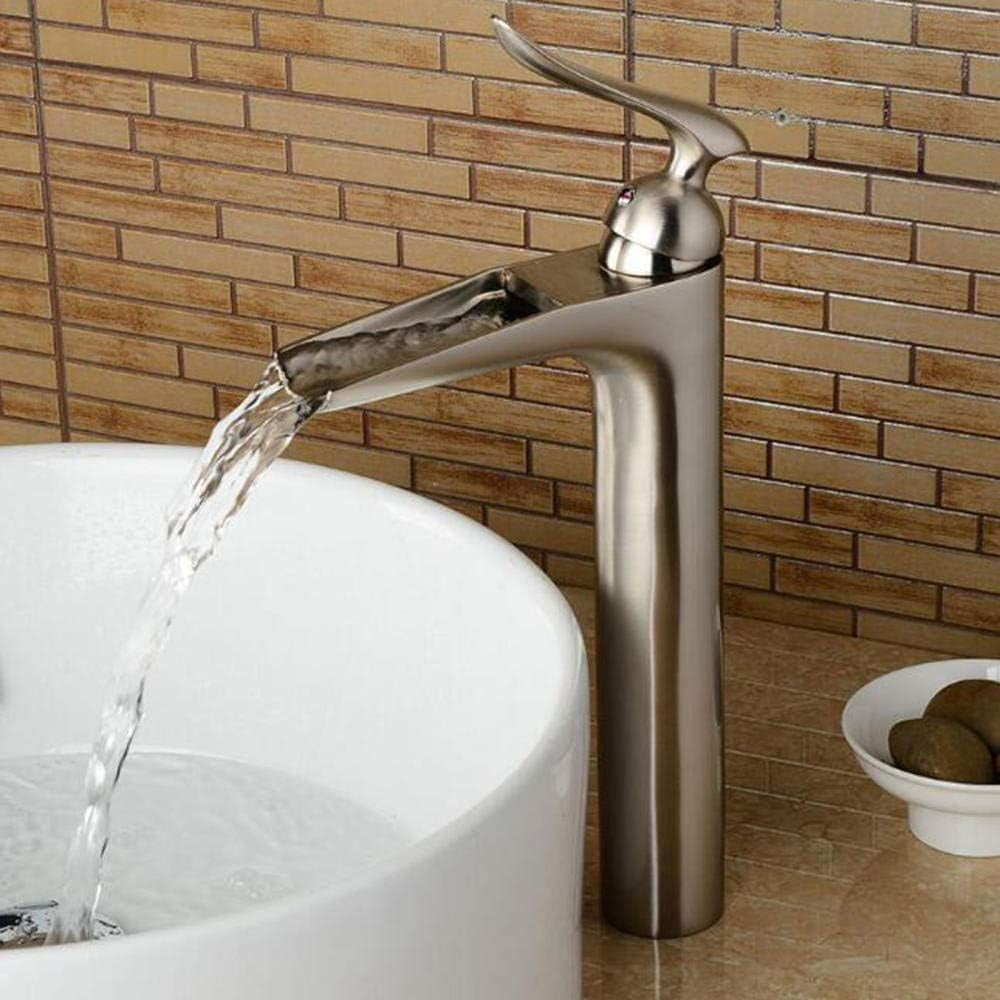 Tall Basin Mixer Tap Waterfall Bathroom Sink Taps Brass Basin Faucet ...