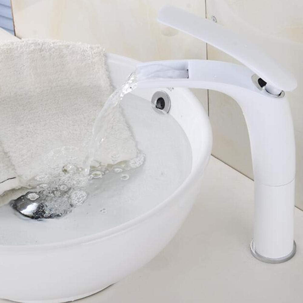 Tall Basin Mixer Tap Waterfall Bathroom Sink Taps White Bathroom ...