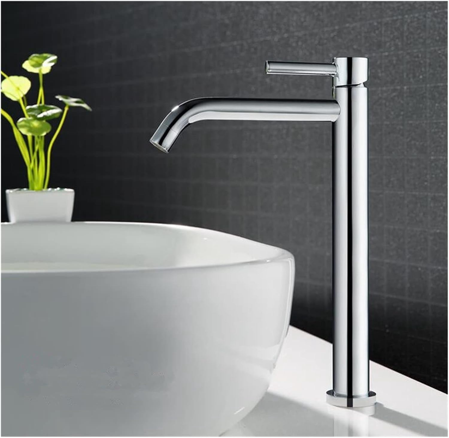 Tall Bath Sink Faucet Bathroom Slim Hot and Cold Basin Water Mixer Tap ...