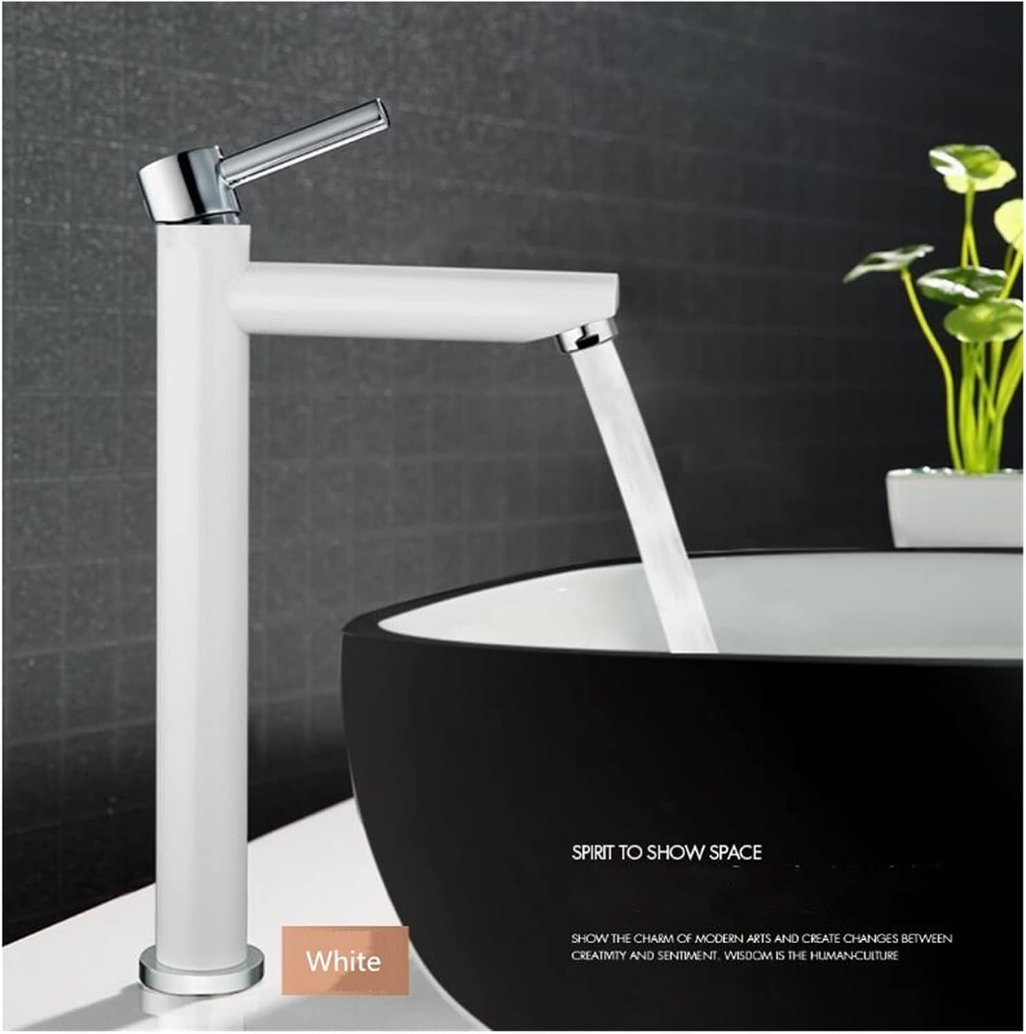 Tall Bath Sink Faucet Bathroom Slim Hot and Cold Basin Water Mixer Tap ...