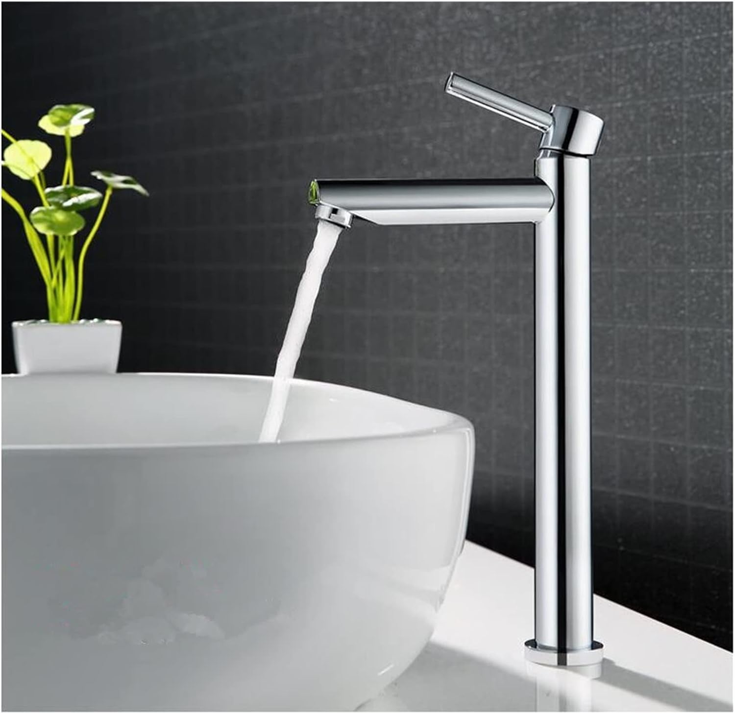 Tall Bath Sink Faucet Bathroom Slim Hot and Cold Basin Water Mixer Tap ...