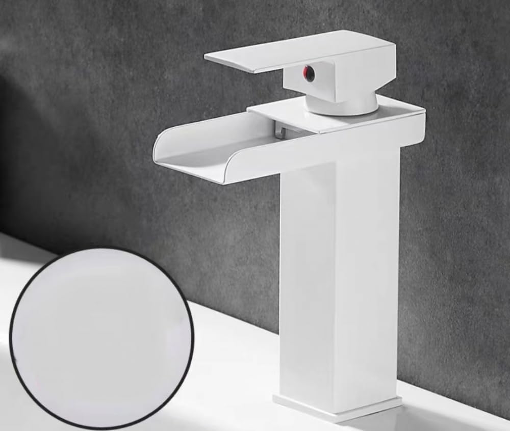 Tall Bathroom Sink Faucet Waterfall, Tall Faucet for Vessel Sink ...