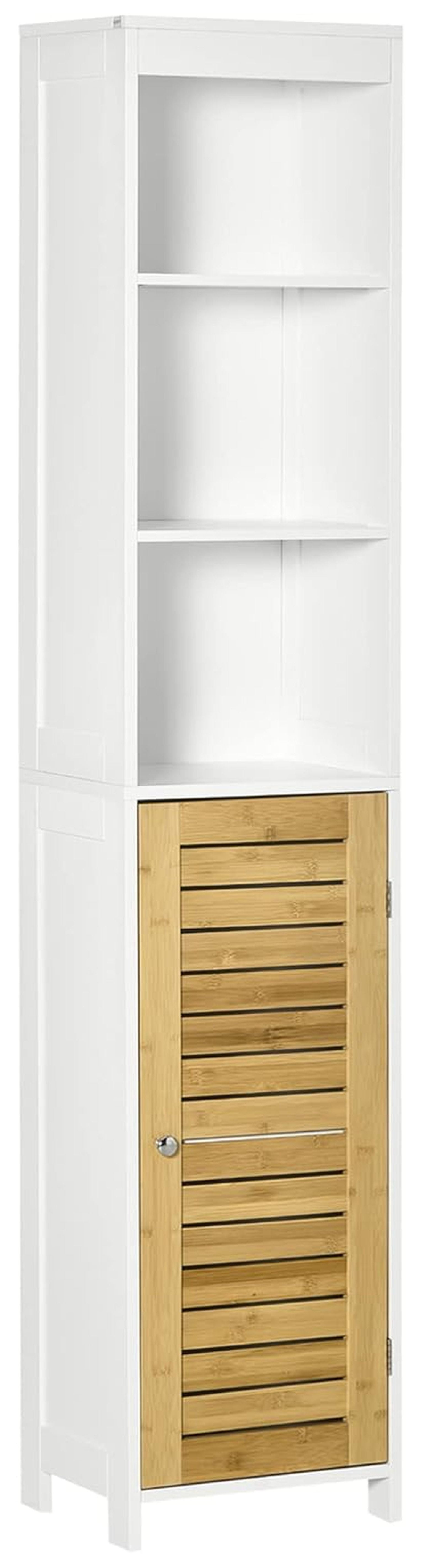 Tall Bathroom Storage Cabinet, Free Standing Bathroom Cabinet Slim Side ...