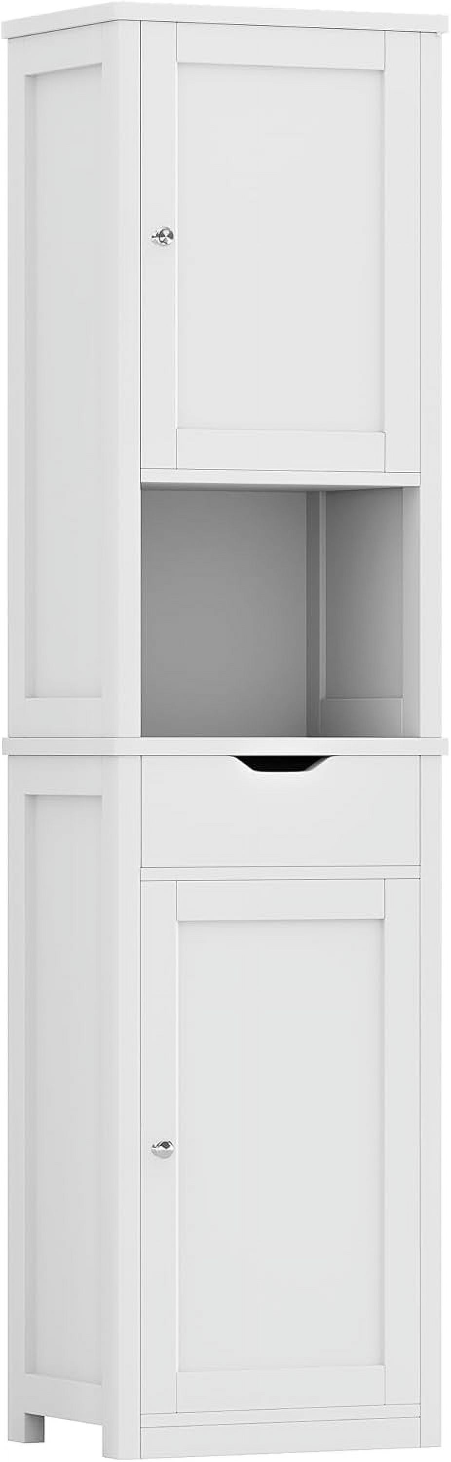 Tall Bathroom Storage Cabinet, Slim Corner Floor Cabinet with Doors and ...