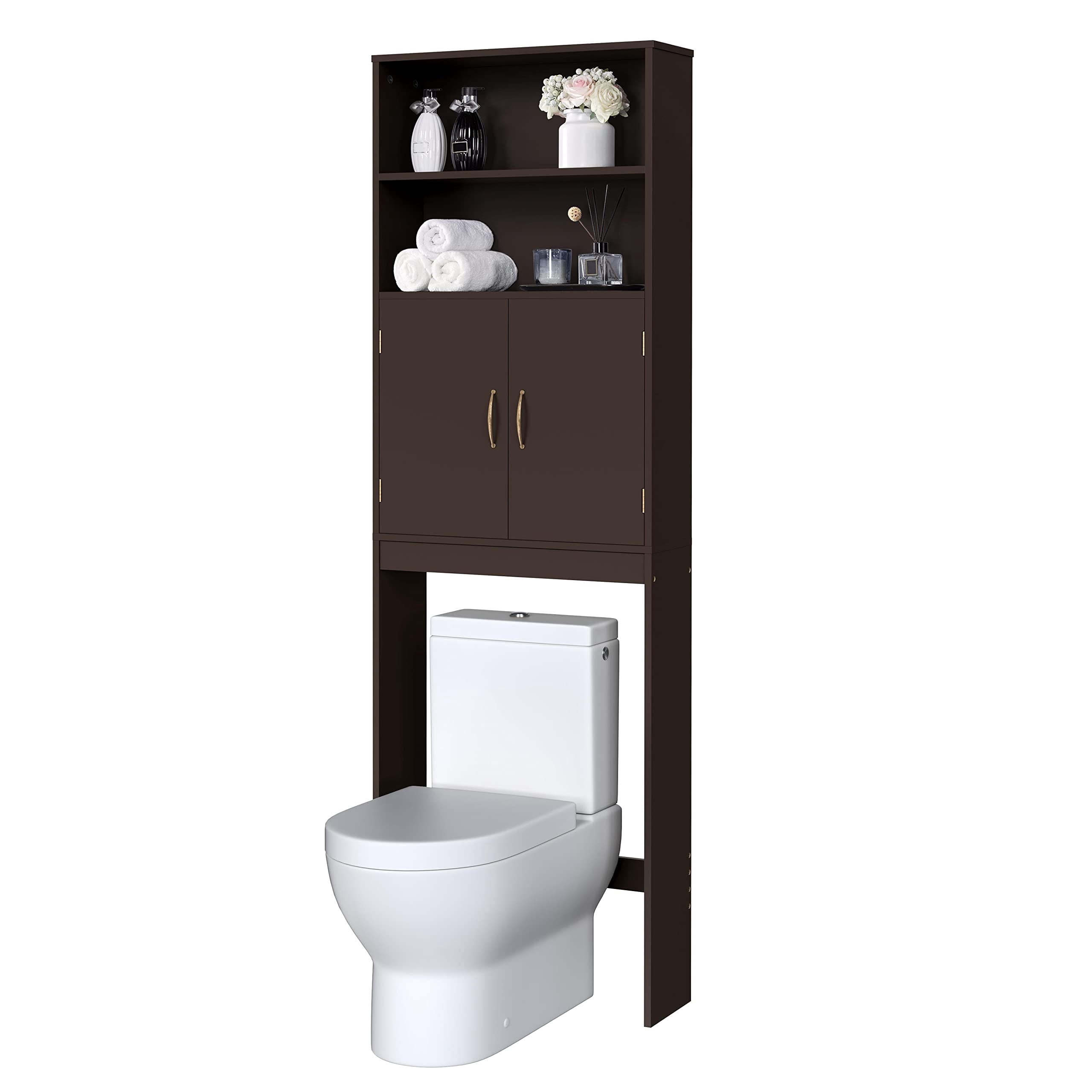 Tall Bathroom Storage Cabinet for Over Toilet, Adjustable Shelves ...