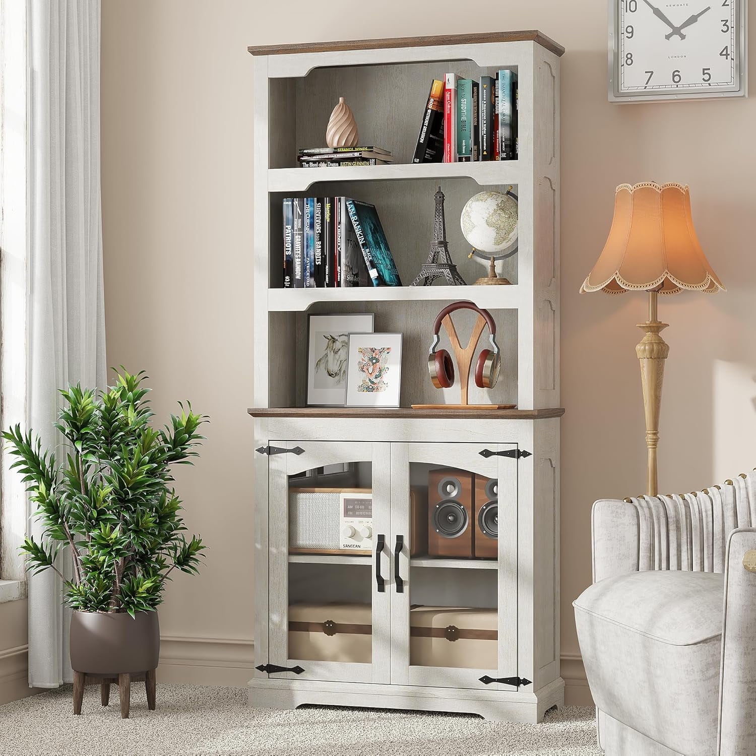 Tall Bookcase 70 inch Height 5-Tier Open Storage Shelf 31.5 in Wide ...
