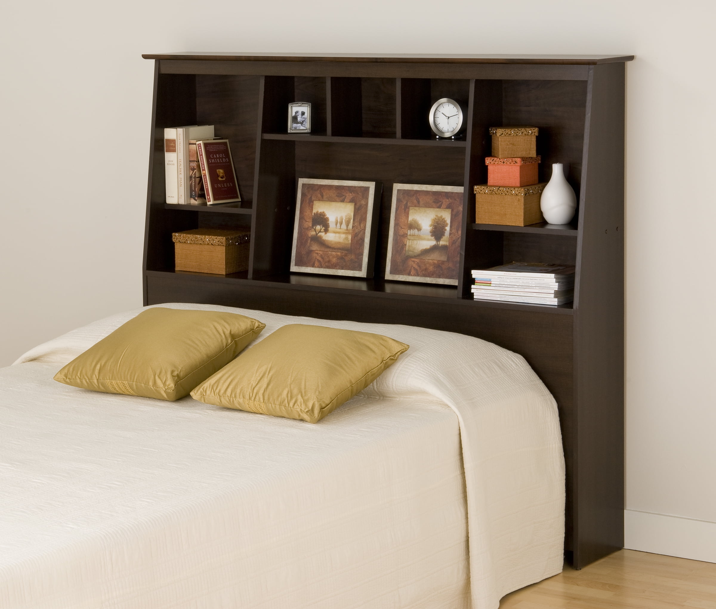 Prepac Sonoma Espresso Full/Queen Bookshelf Headboard with Storage ...